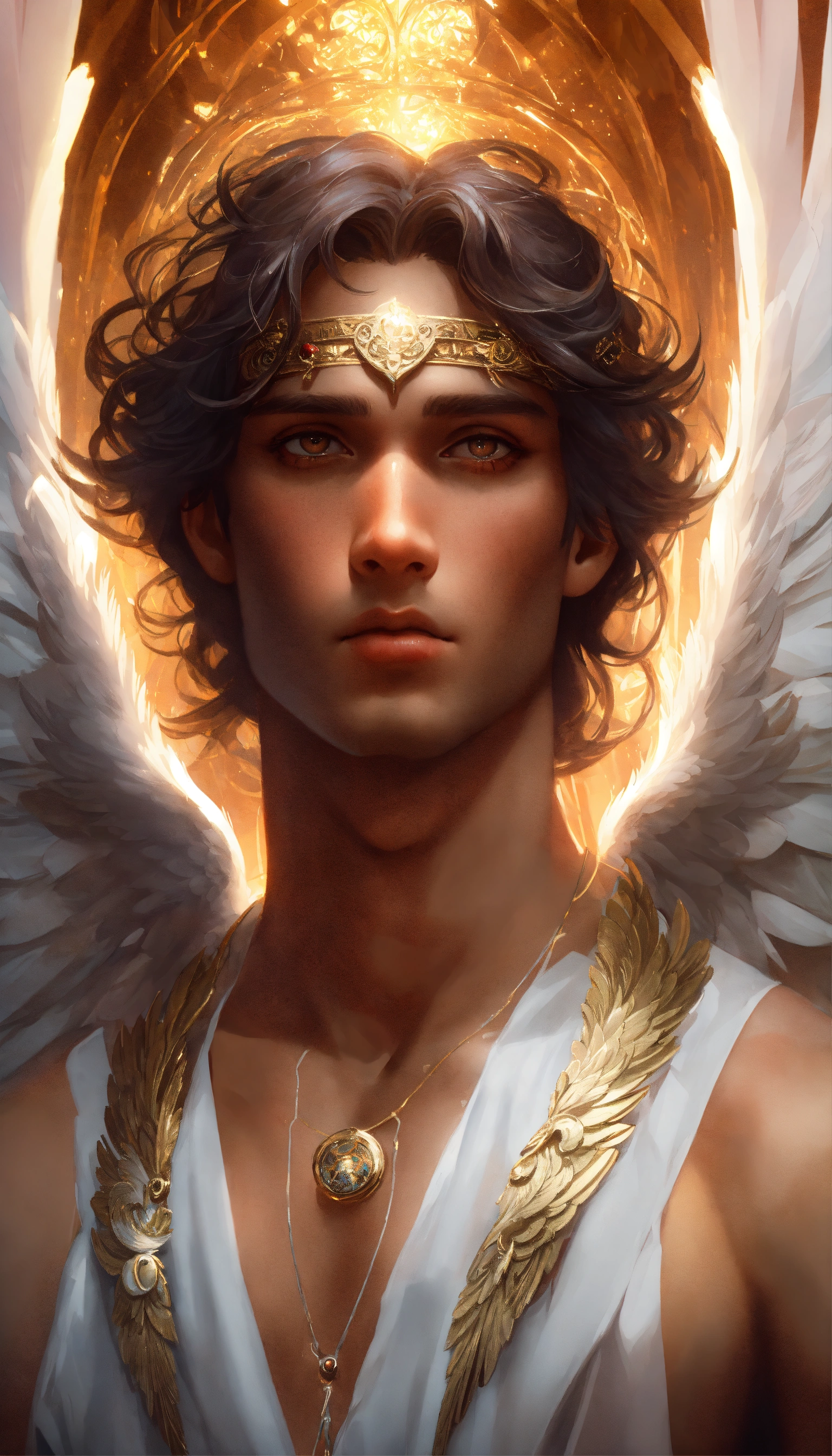 Lexica - Male angel, wings, surreal, headshot, digital painting, art ...