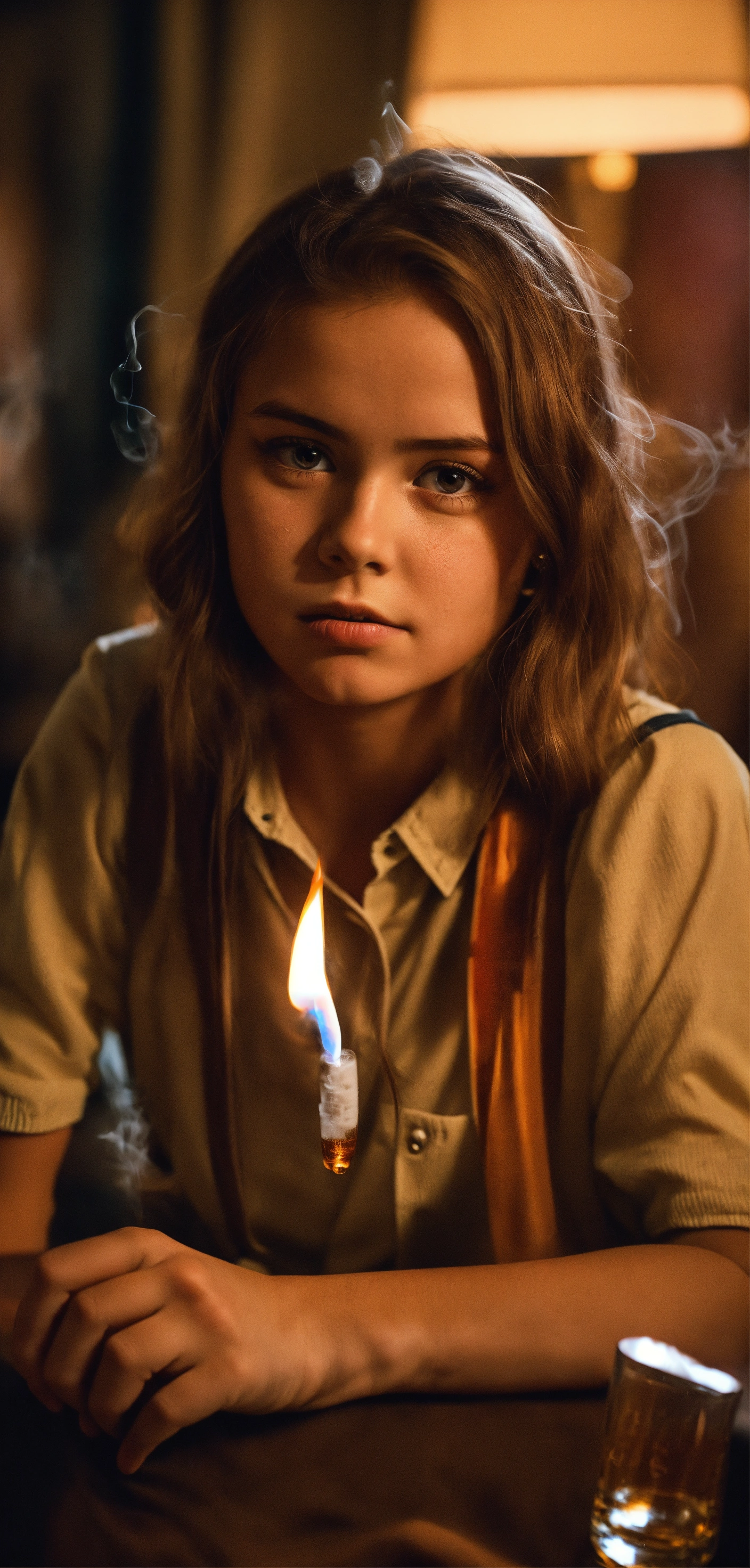 Lexica - A young girl with a cheeky look of disdain on her face. In one ...