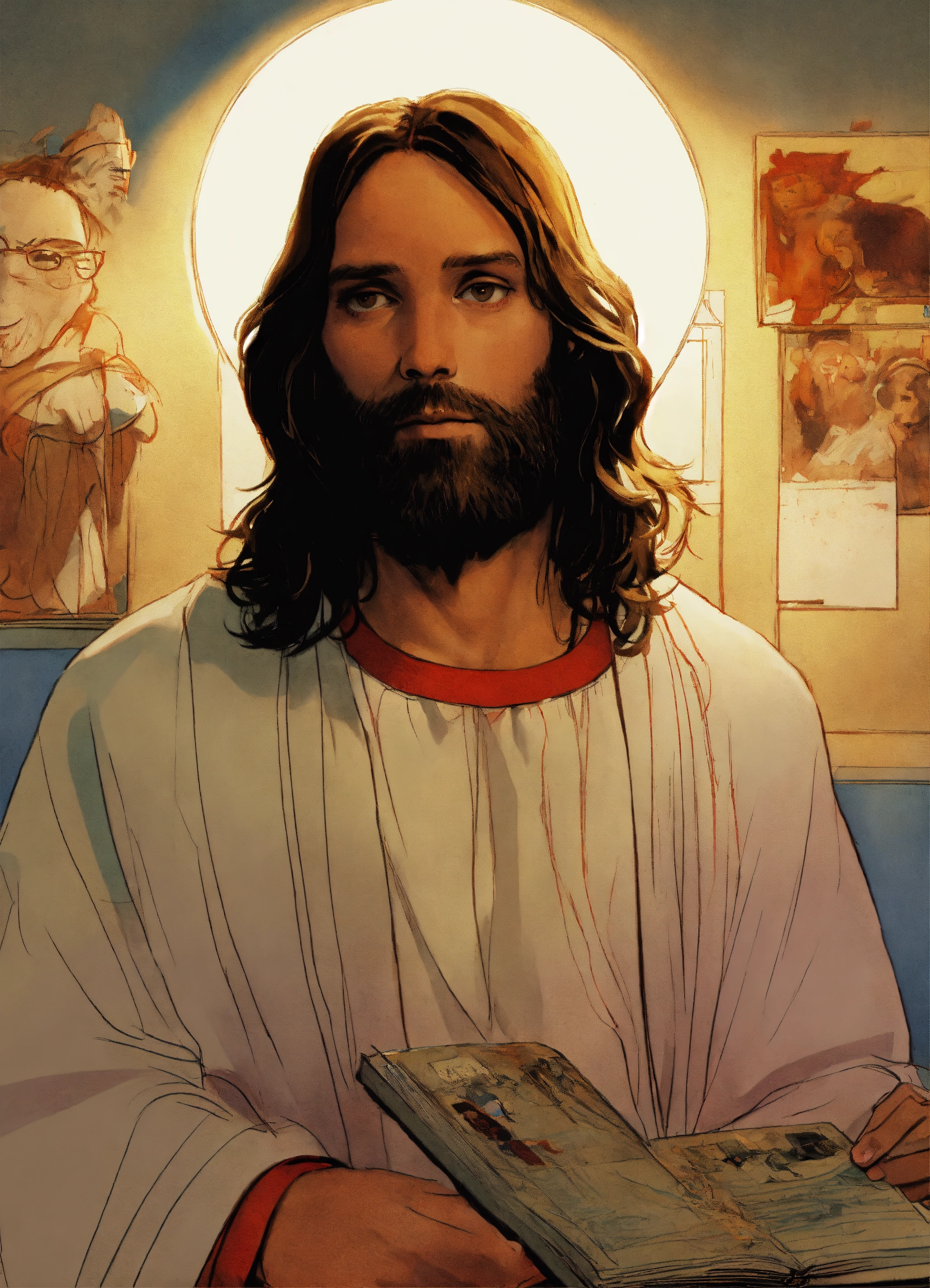 Lexica - Jesus concept art by jamie hewlett, jamie hewl, nft monkey style