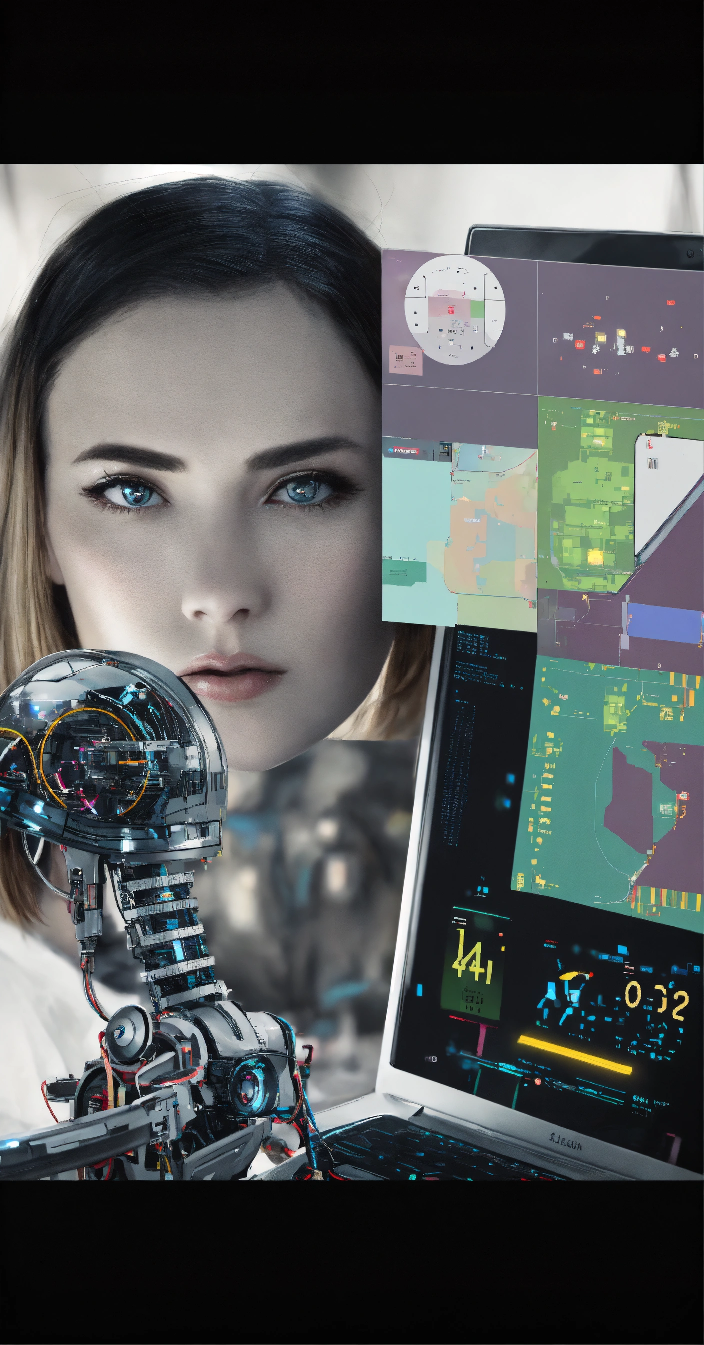 Lexica - Half machine half american women intelligent teaching you about AI