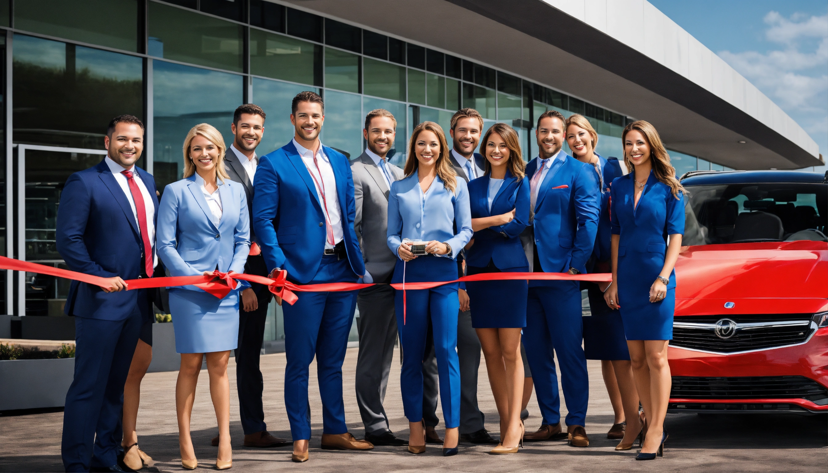 Lexica - A group of car salespeople standing together and smiling ...
