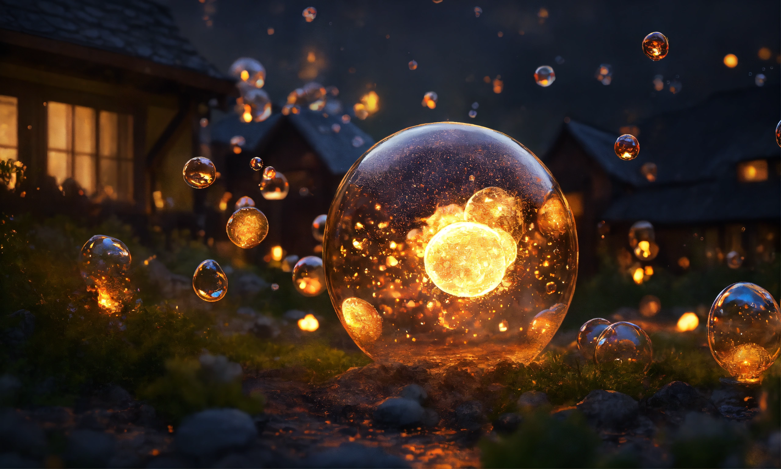 Lexica - Bubbles made from molten glass, lava bubbles, burning bubbles ...