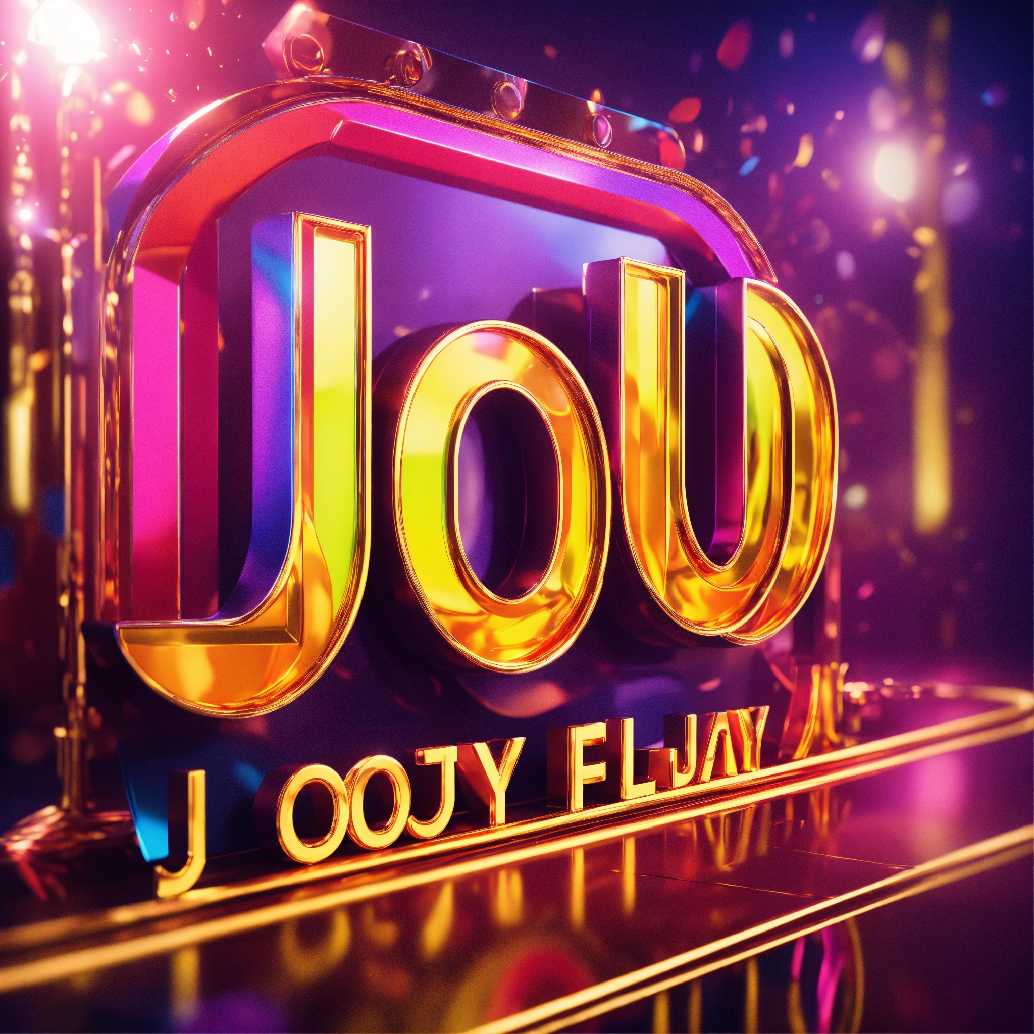Lexica - Movie production logo design, logo text as " Joy films ", 3d metallic logo expressing ...