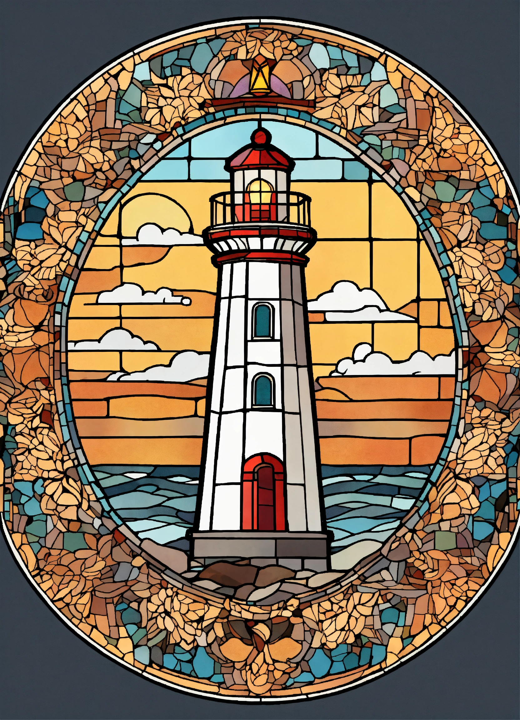 Lexica - Lighthouse Mandalas, stained glass, intricate detail, clear ...