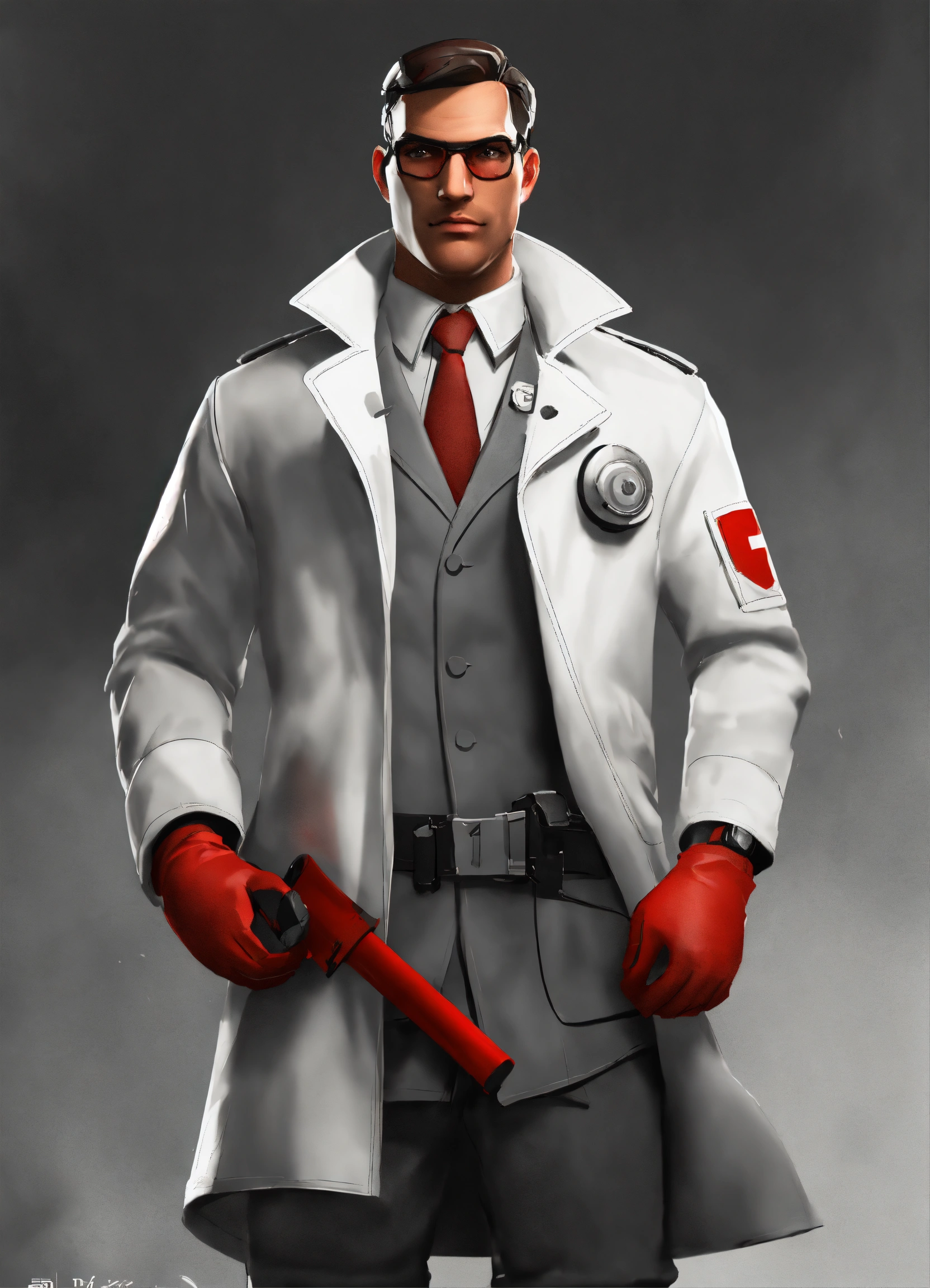 Lexica - The Red Medic from Team Fortress 2 wearing a white coat and ...