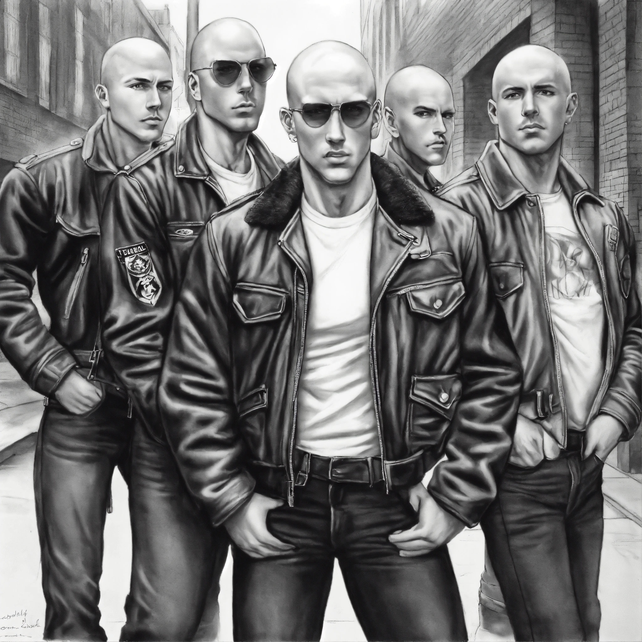 Lexica - Skinheads huggin, bald, close shaved, wearing no leather ...