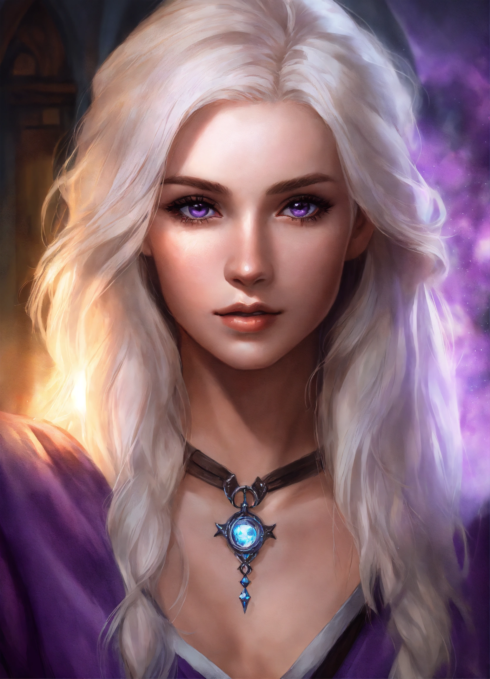 Lexica - Young innocent looking woman with platinum blonde with a black ...