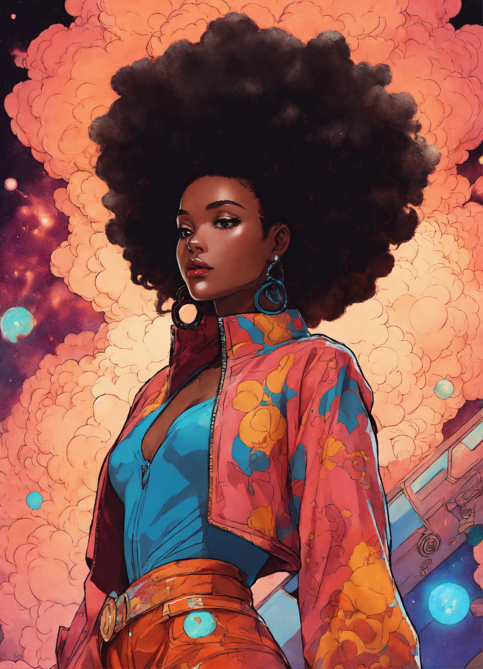 Lexica - Stylish afro queen haute couture outfit in the style of 90's ...