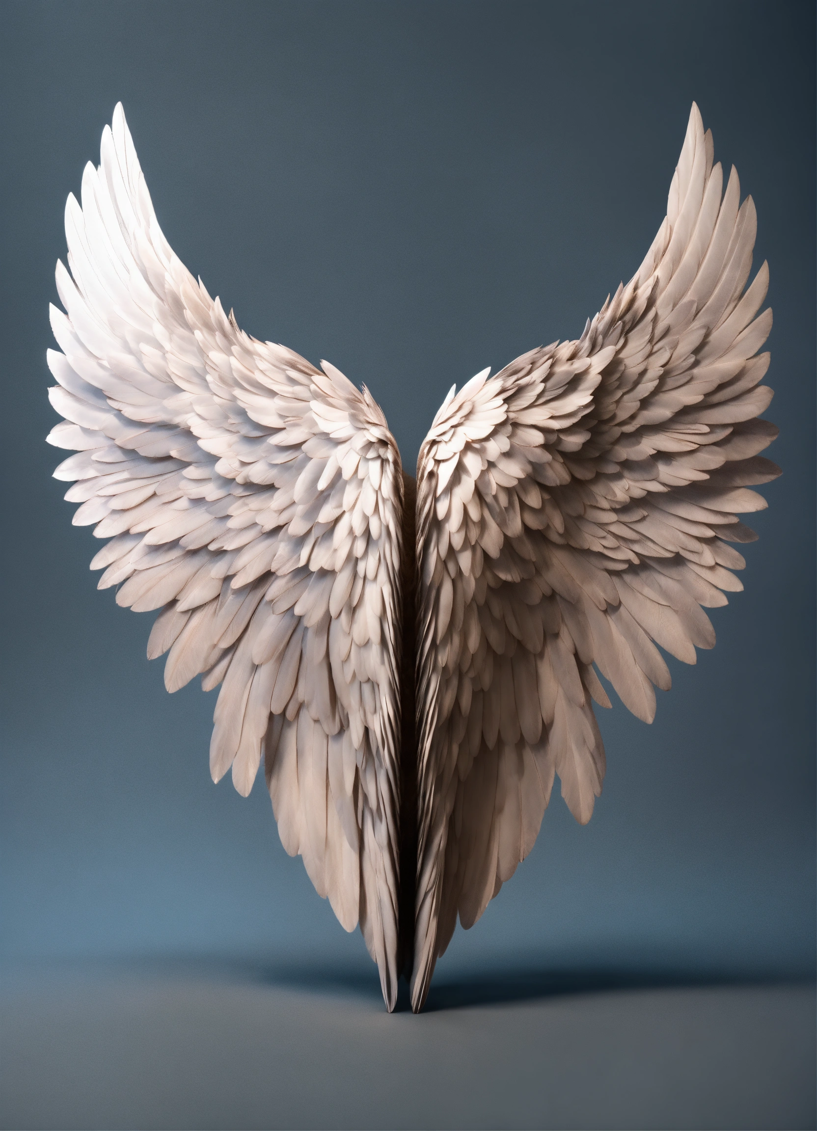 Lexica - Angel wings folded, forming a heart shape, wide shot, ultra ...