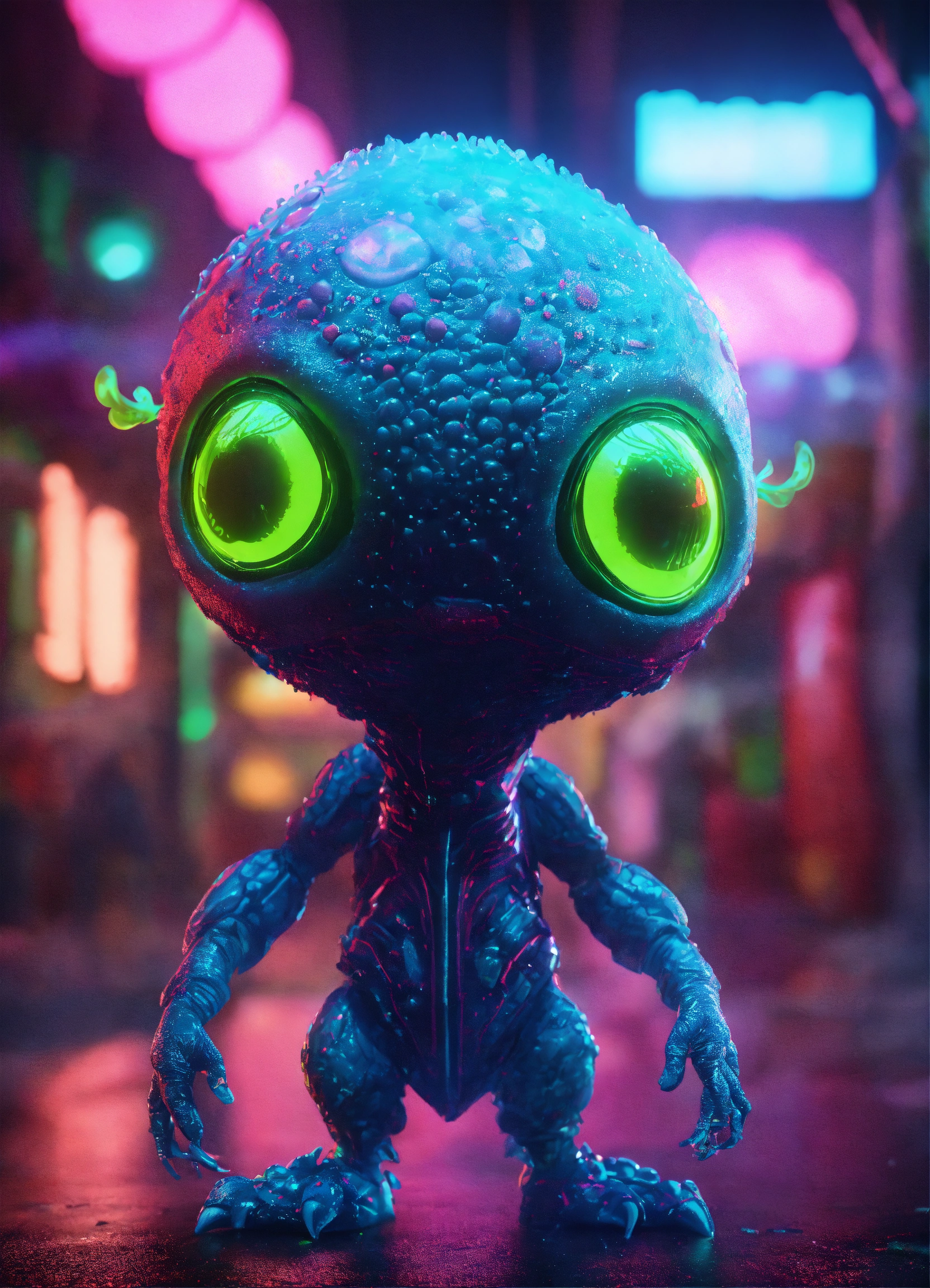 Lexica - Blob, gelly cute alien monster, full-body, neon glow colors ...