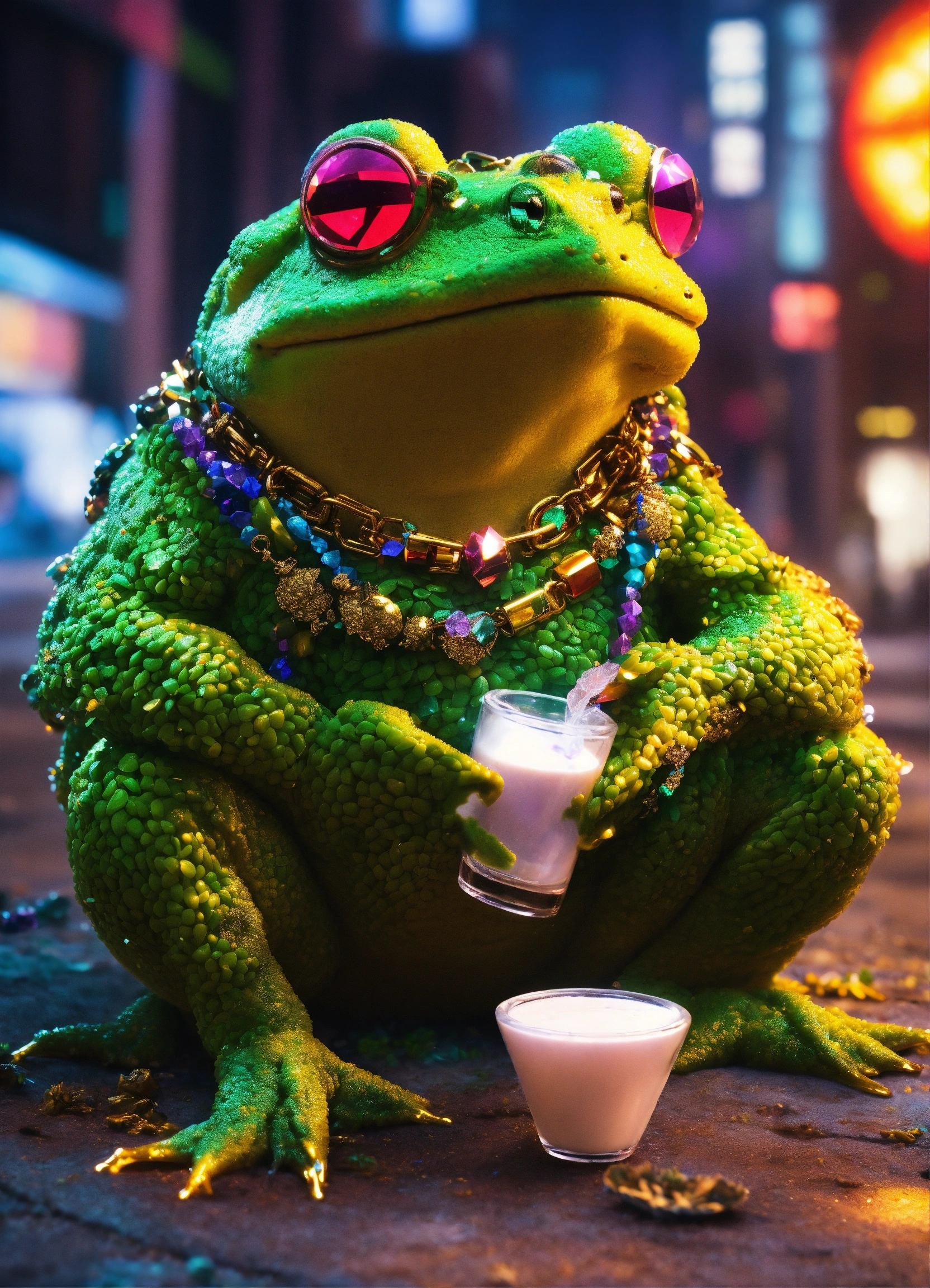 Lexica - A toad drinking milk slice of life anime, cyberpunk Colorado ...