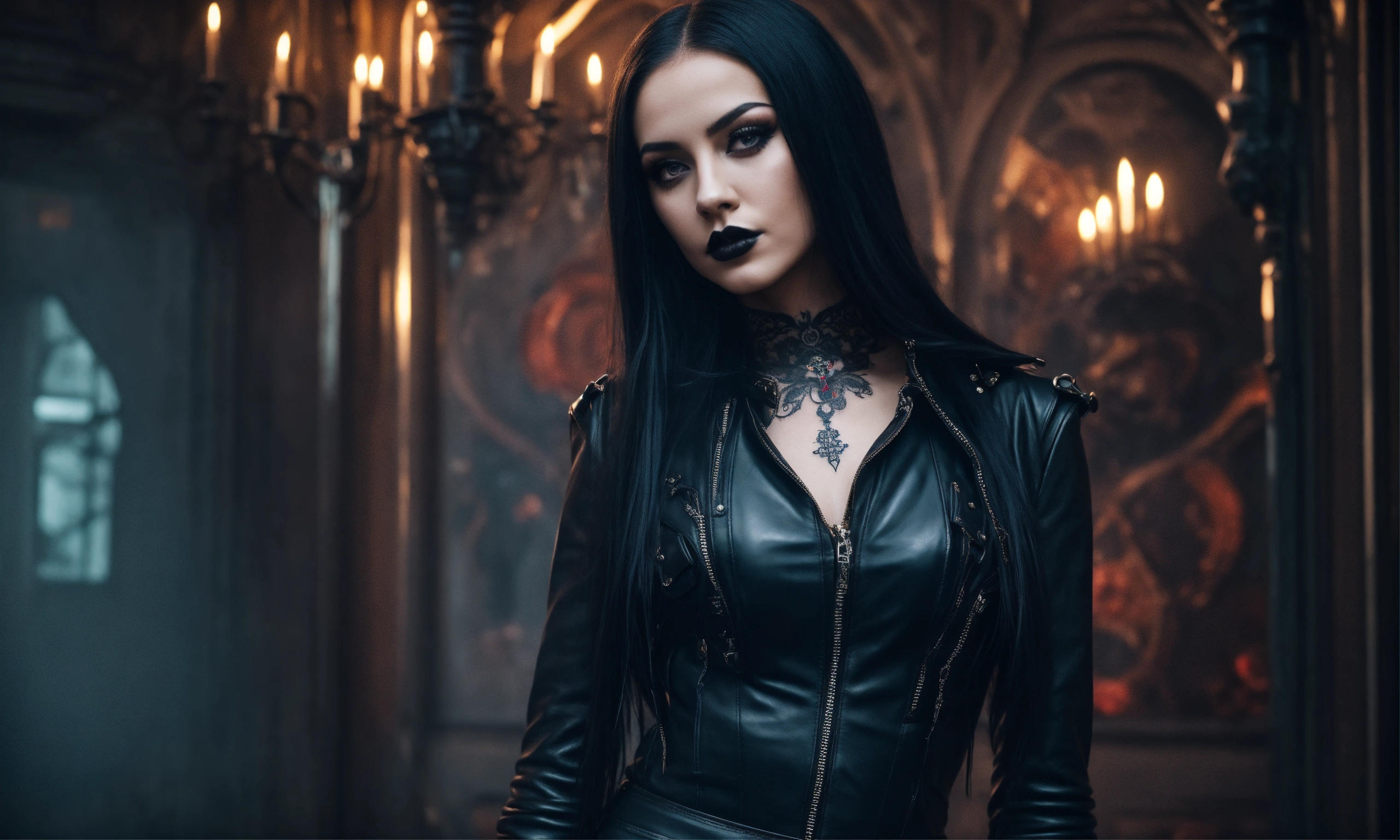 Lexica - Beautiful goth model young girl in fantasy world, wearing ...