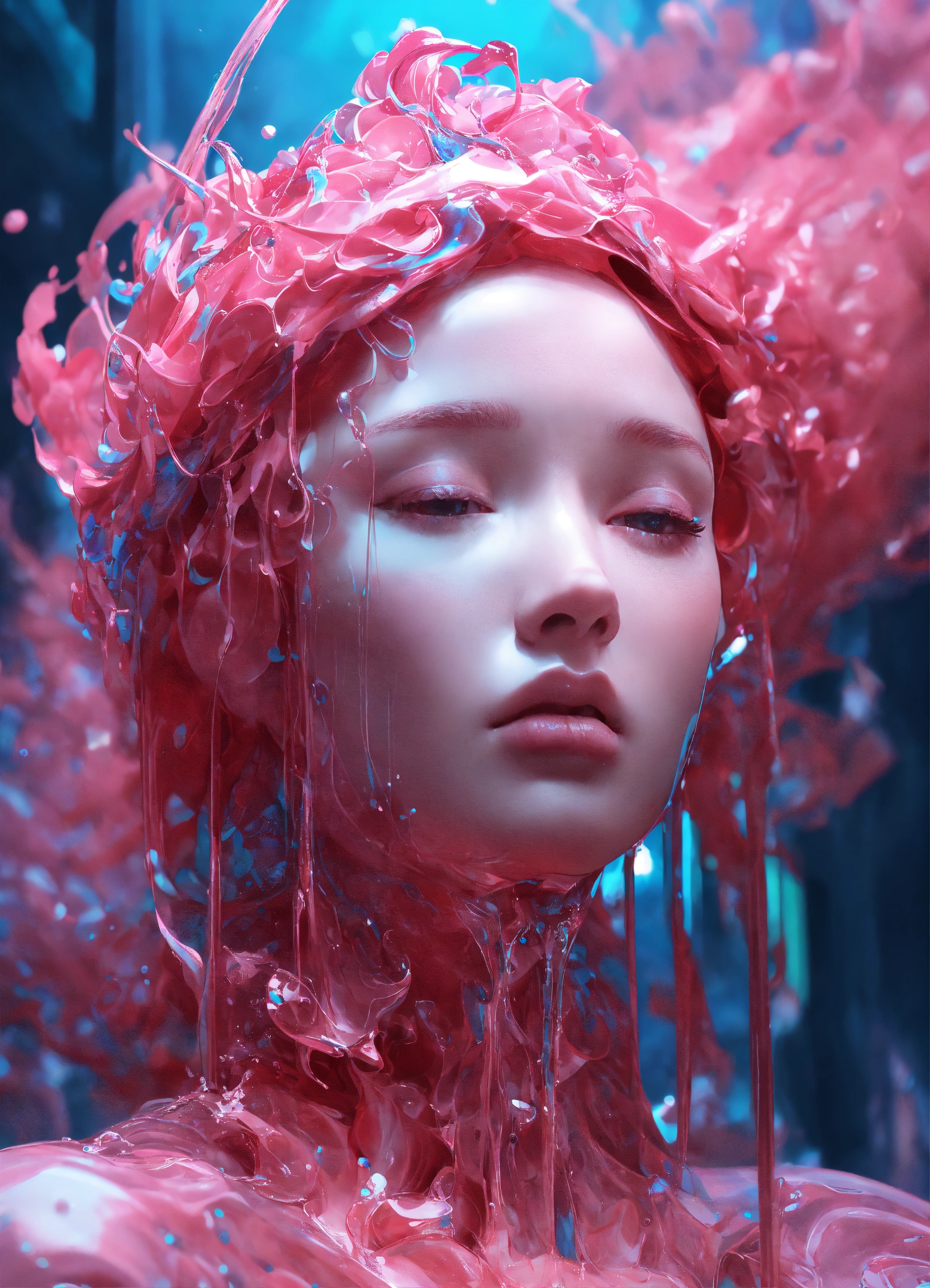 Lexica - Epic 3 d abstract sculpture, perlin mesh liquid headdress, 2 0 ...