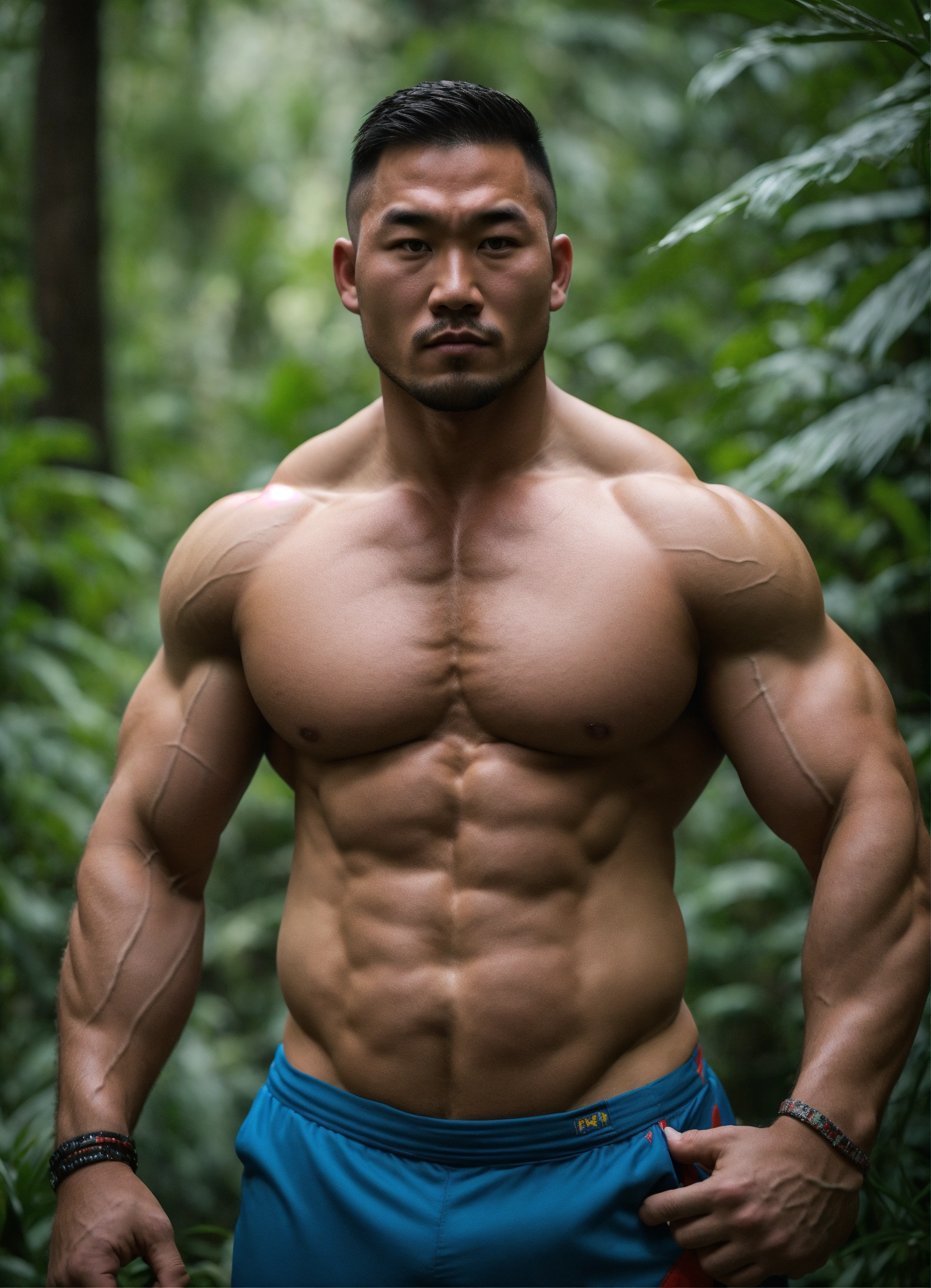 Lexica - 30-year-old man with big muscles, big bodybuilder, Mongolian ...