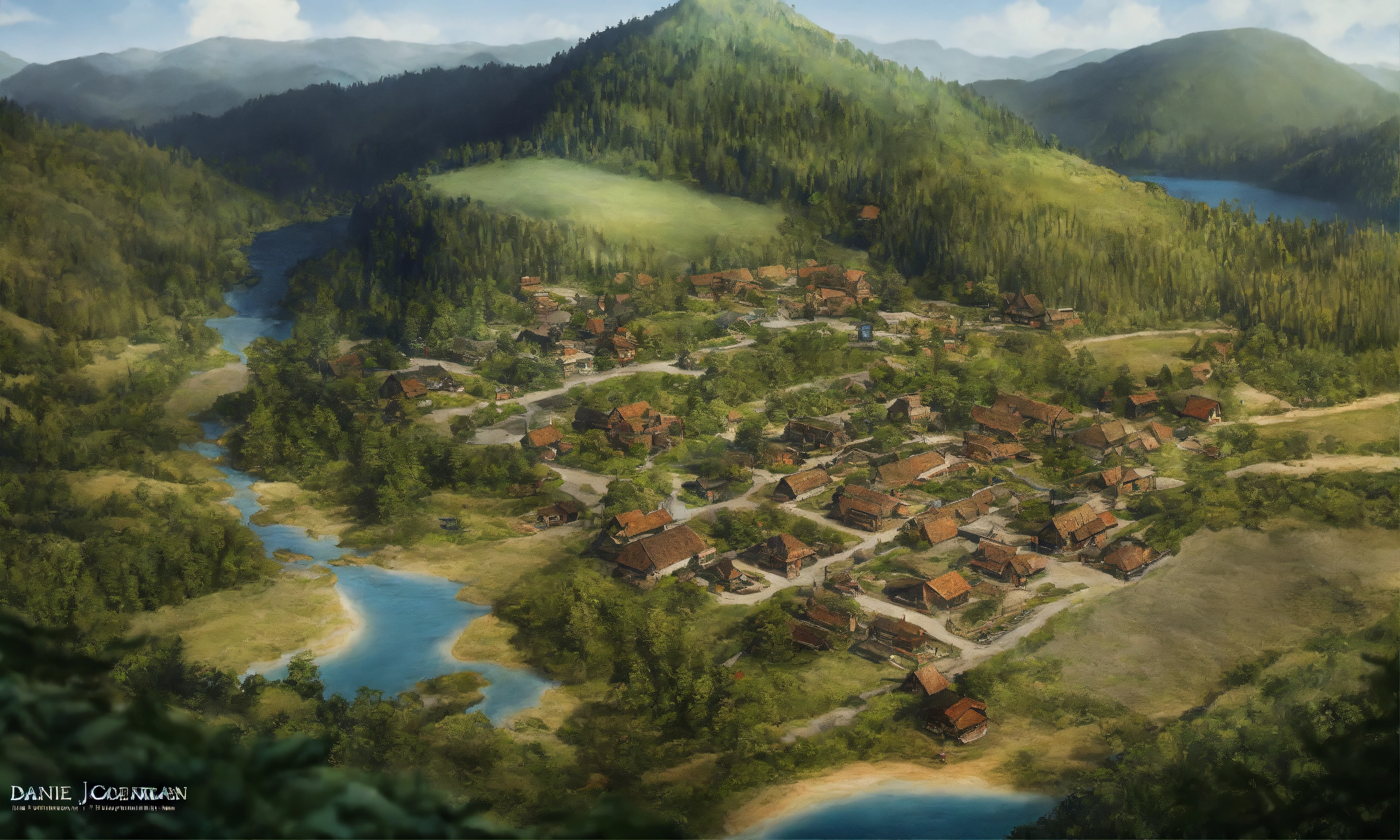 Lexica - Streetmap of coastal Colonial frontier hamlet pine forest with ...