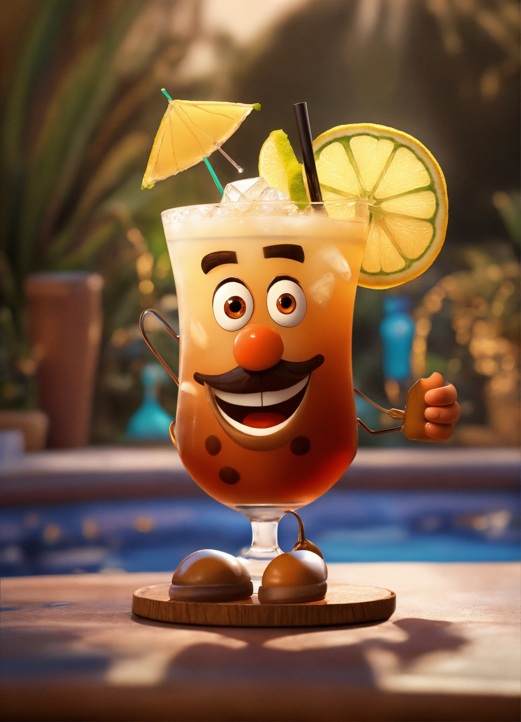 Lexica - Cartoon style, well shaded, smooth, pixar, Cuba libre cocktail ...