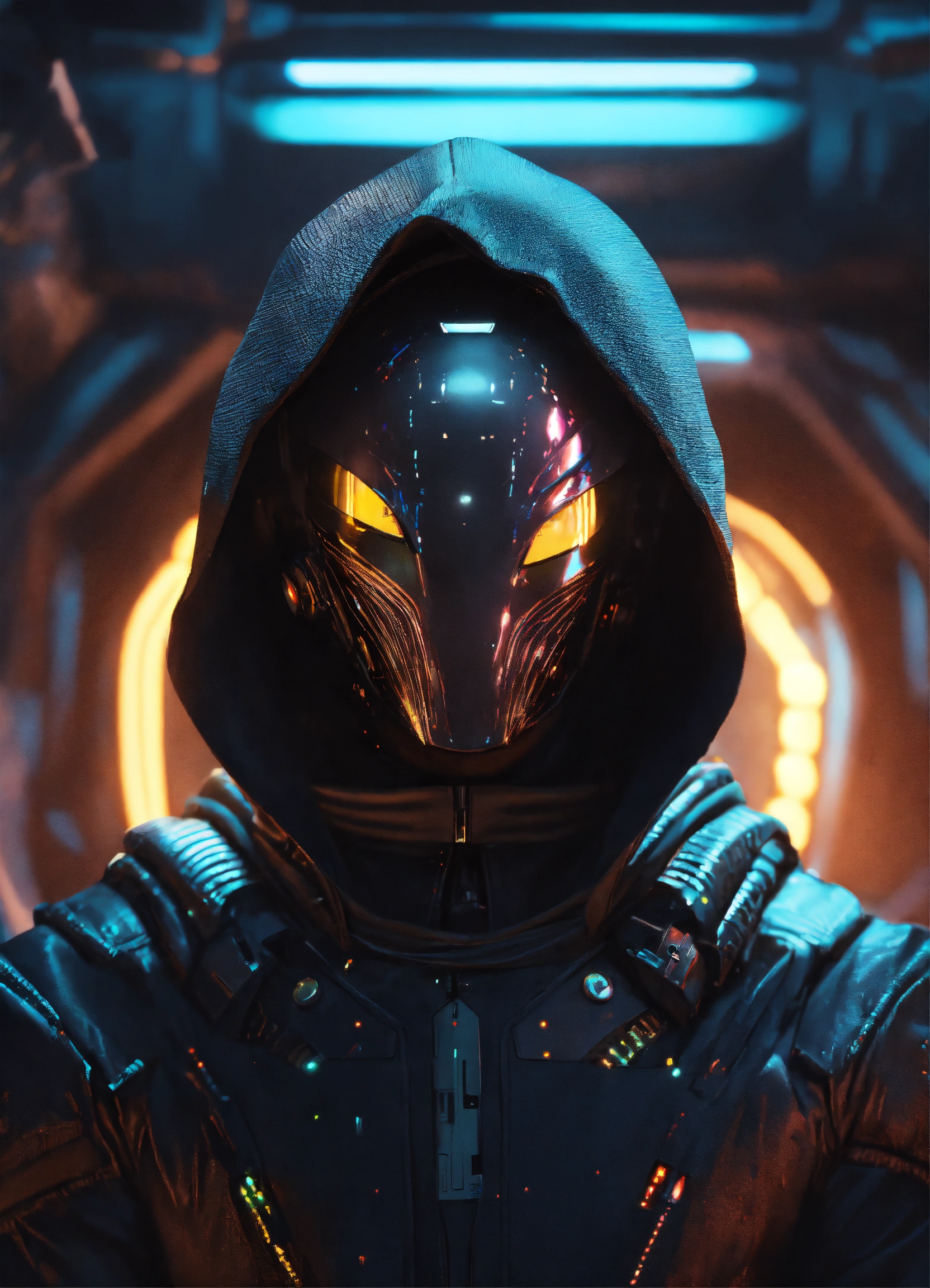 Lexica - Male alien mutant half cyborg half monster hacker wearing a ...