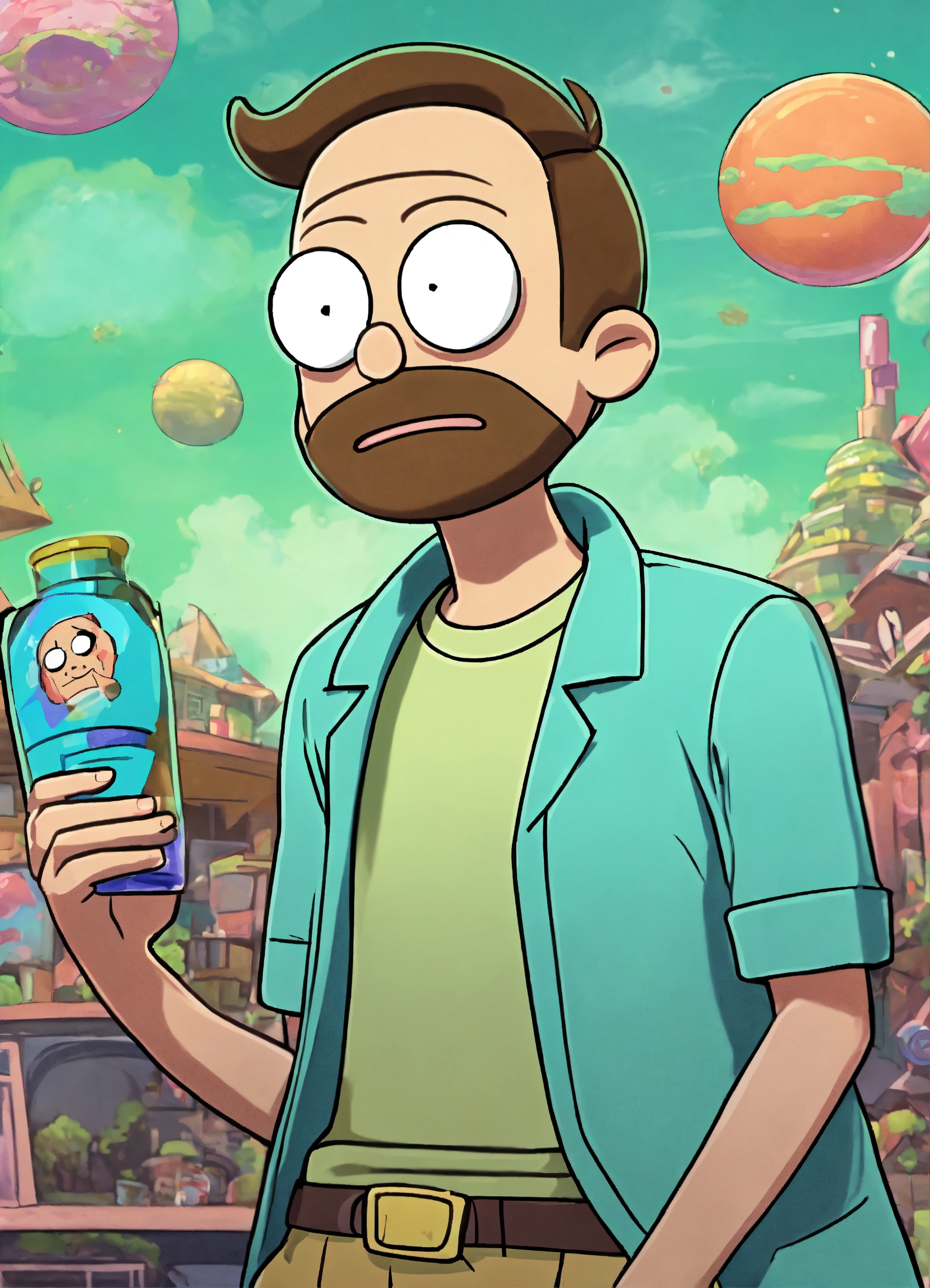 Lexica - Cute man , style from Rick and Morty carton