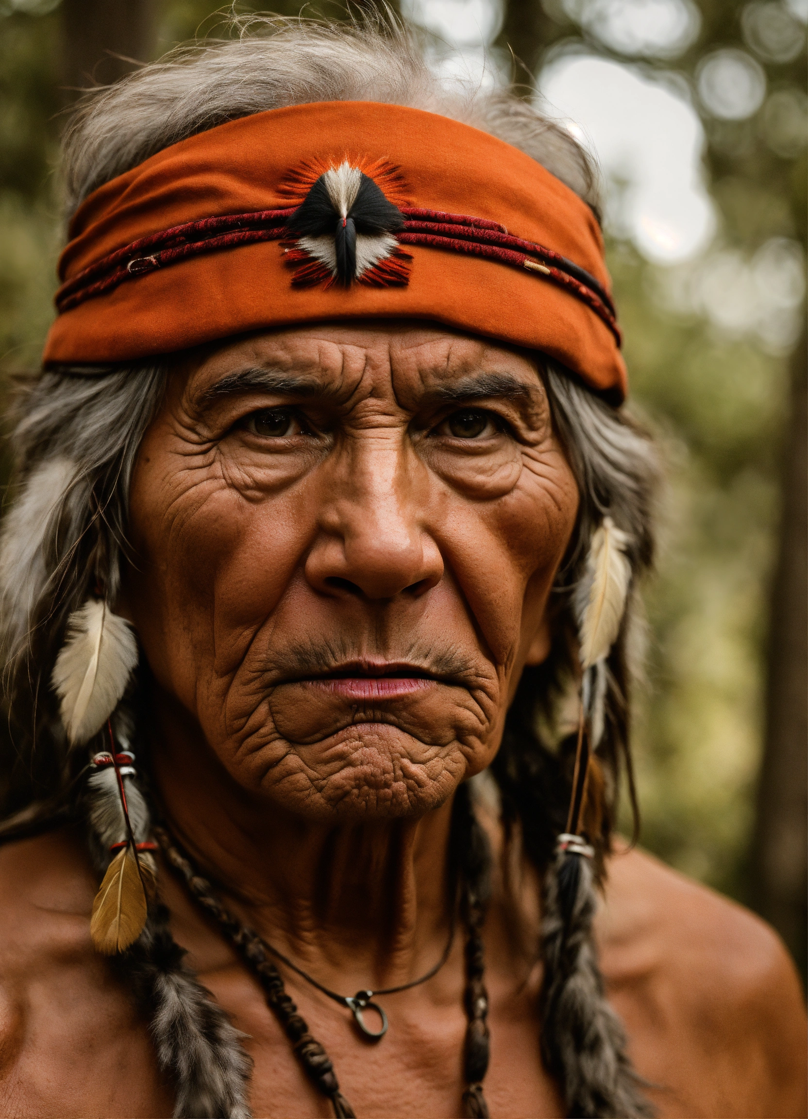 Lexica - Native american hunter National Park man old scare expressive ...