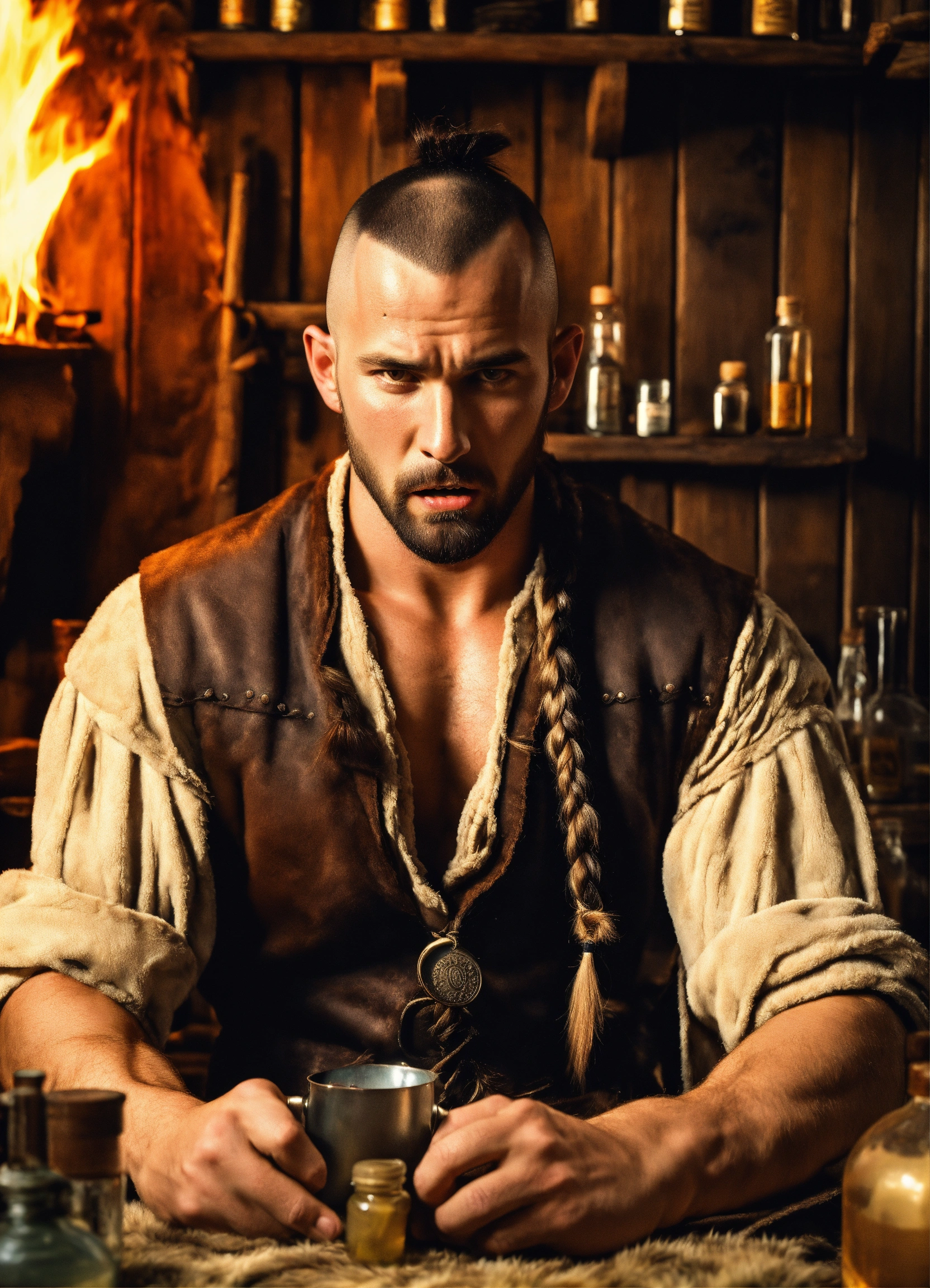 Lexica - In photographic style a rugged scruffy pale german male black ...