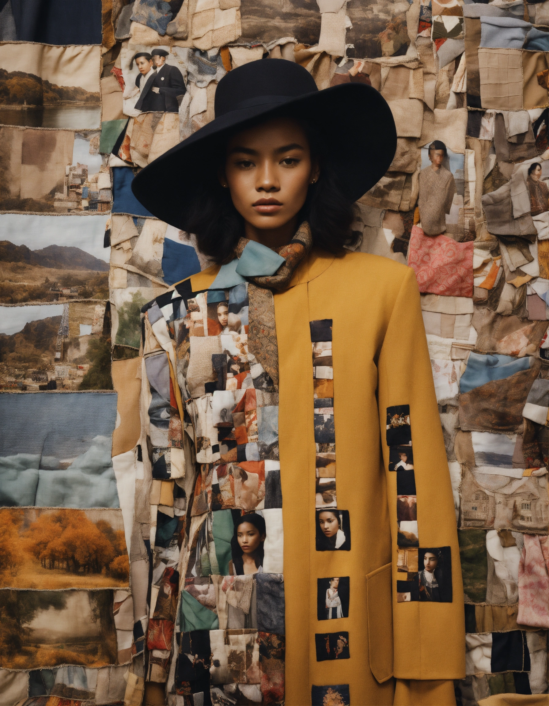 Lexica - A patchwork of ripped photos and fabric pieces depicting the ...