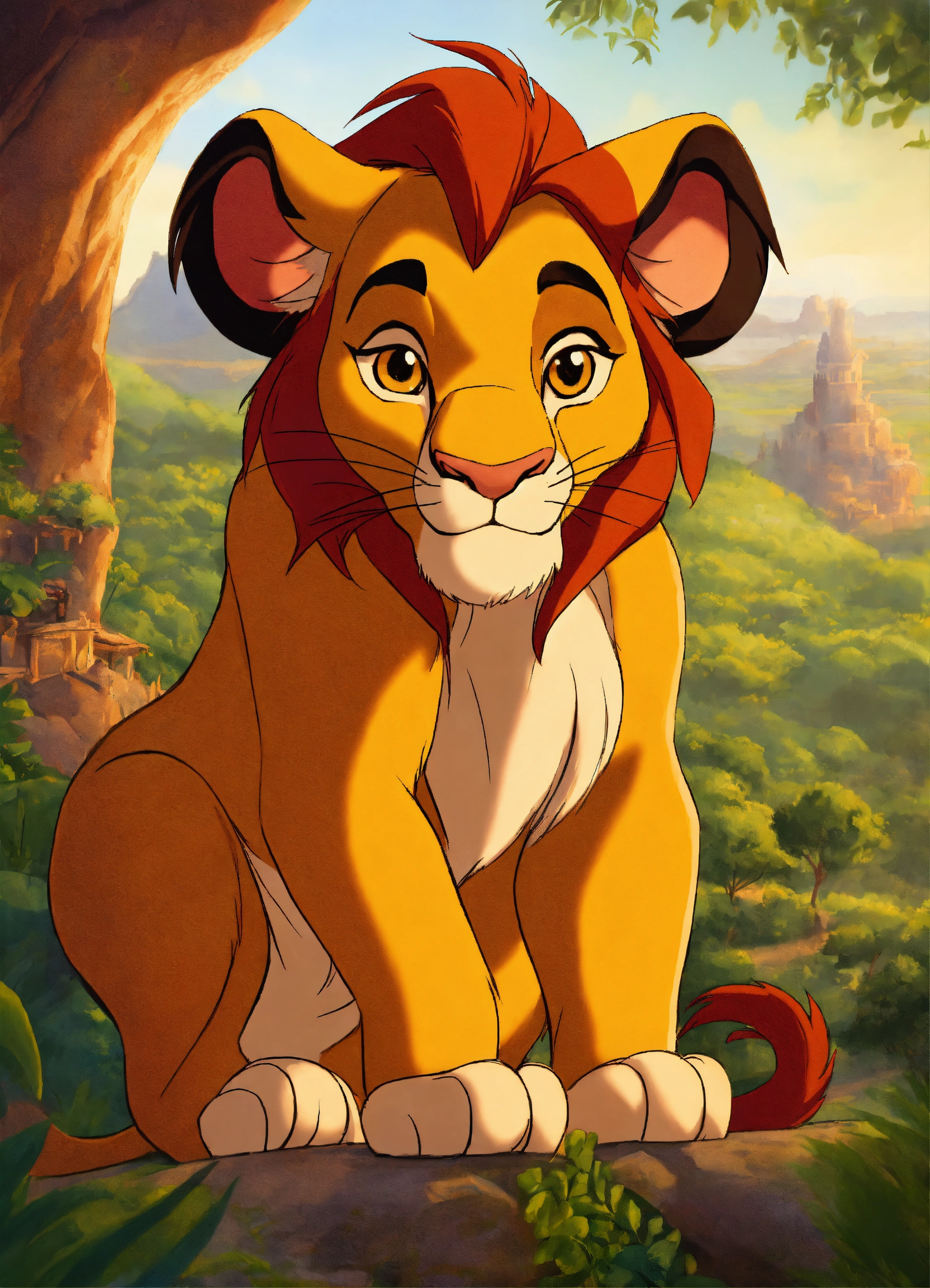 Lexica - Disney's beloved character Simba savanna