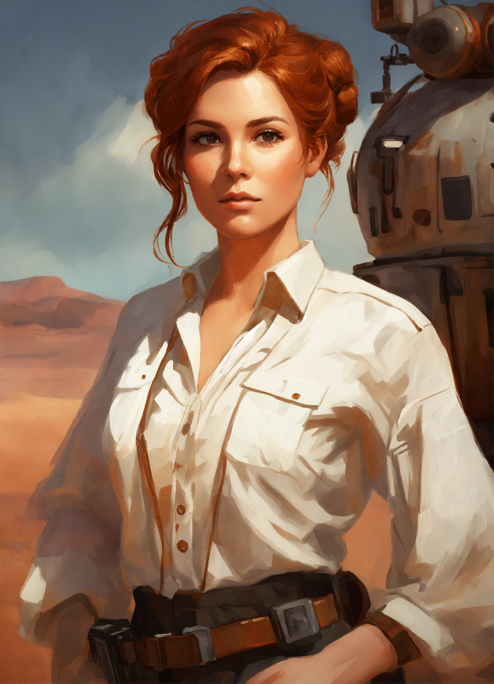 Lexica - A digital art portrait of a Star Wars archaeologist woman with ...