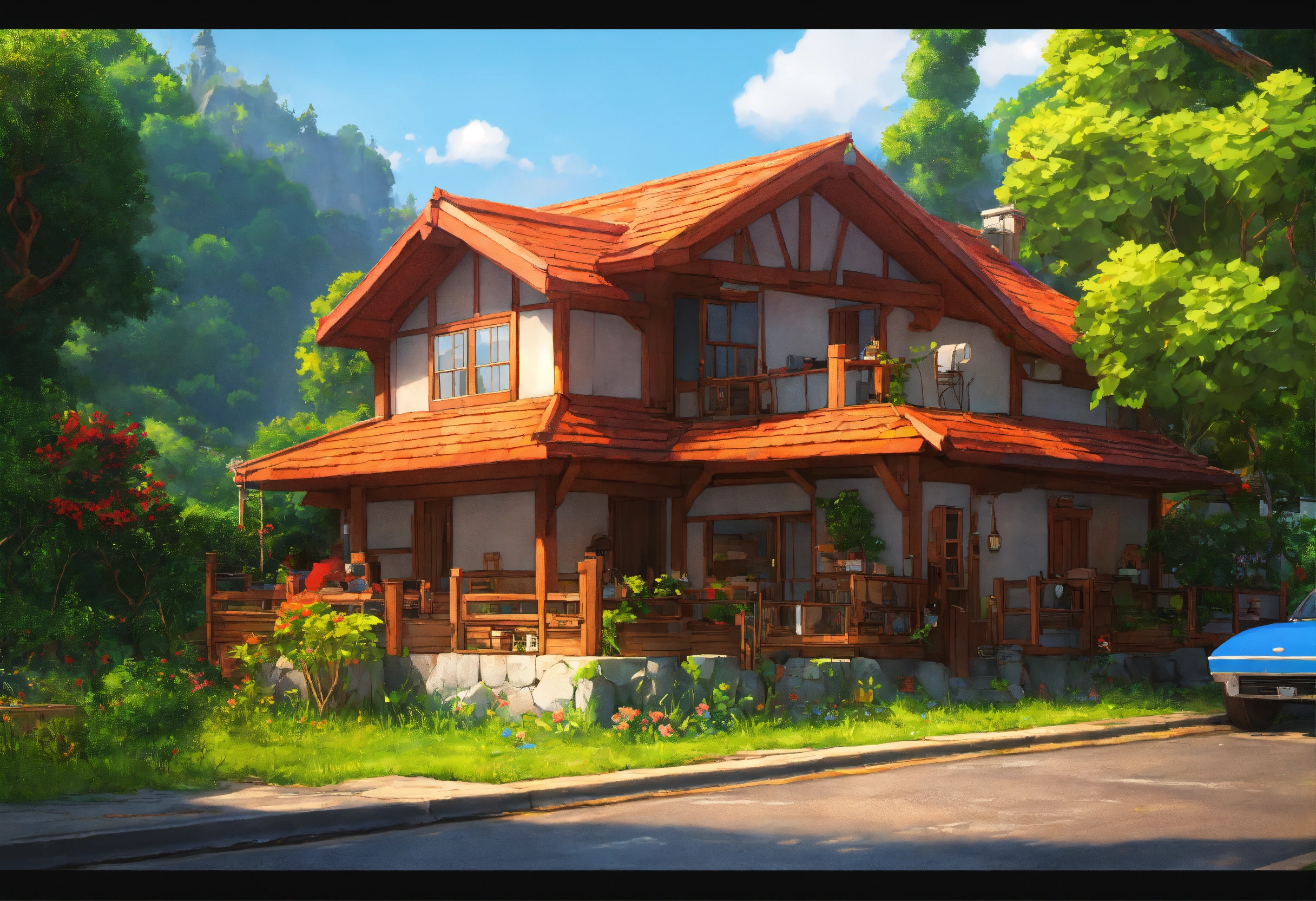 Lexica - Anime; cartoon; ultra realistic; 4K, cheap Brik house, cartoons