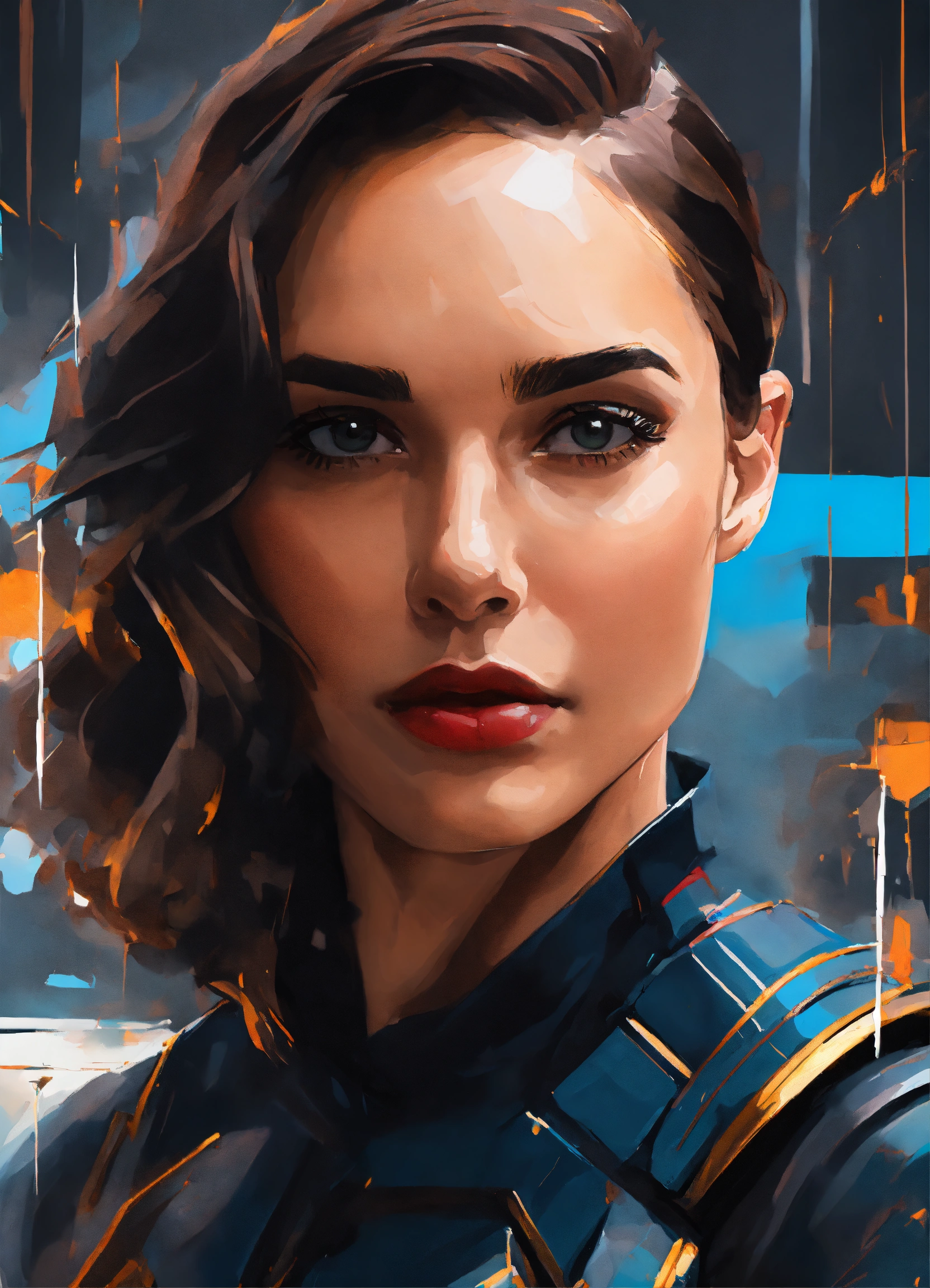 Lexica - Minimalist painting of sci - fi character, gal gadot, design ...