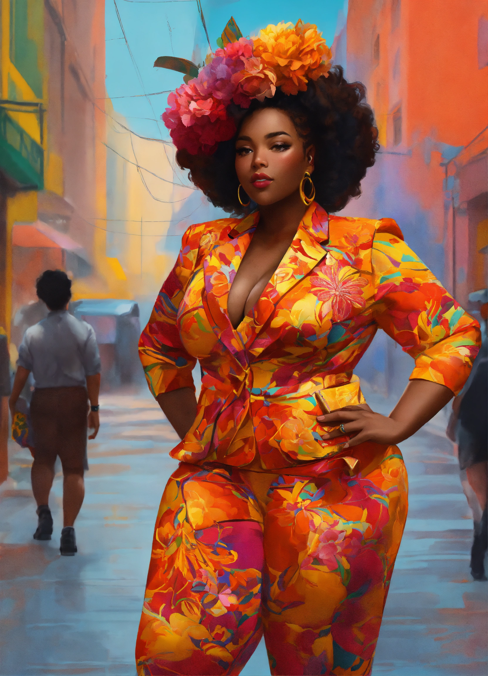 Lexica - Imagine a captivating full-body standing pose of a plus size ...