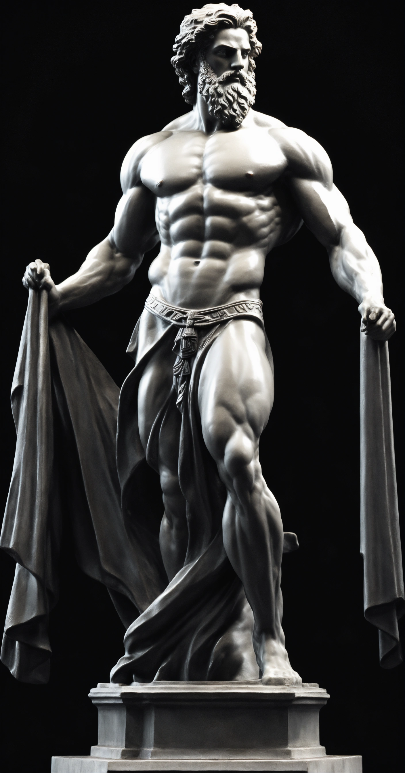 Lexica - A Statue from a muscular greek god Statue with a wavey middel ...