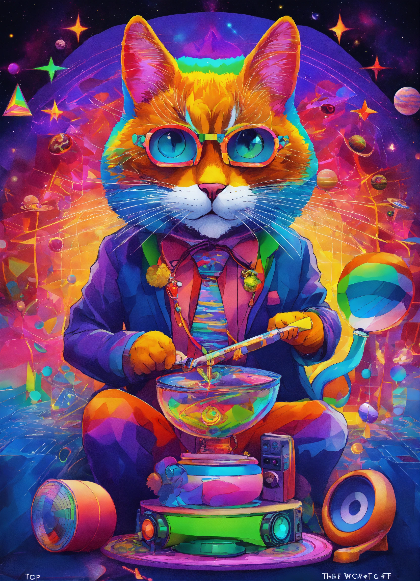 Lexica - Top cat smoking a dmt pipe with sound system speaker ...