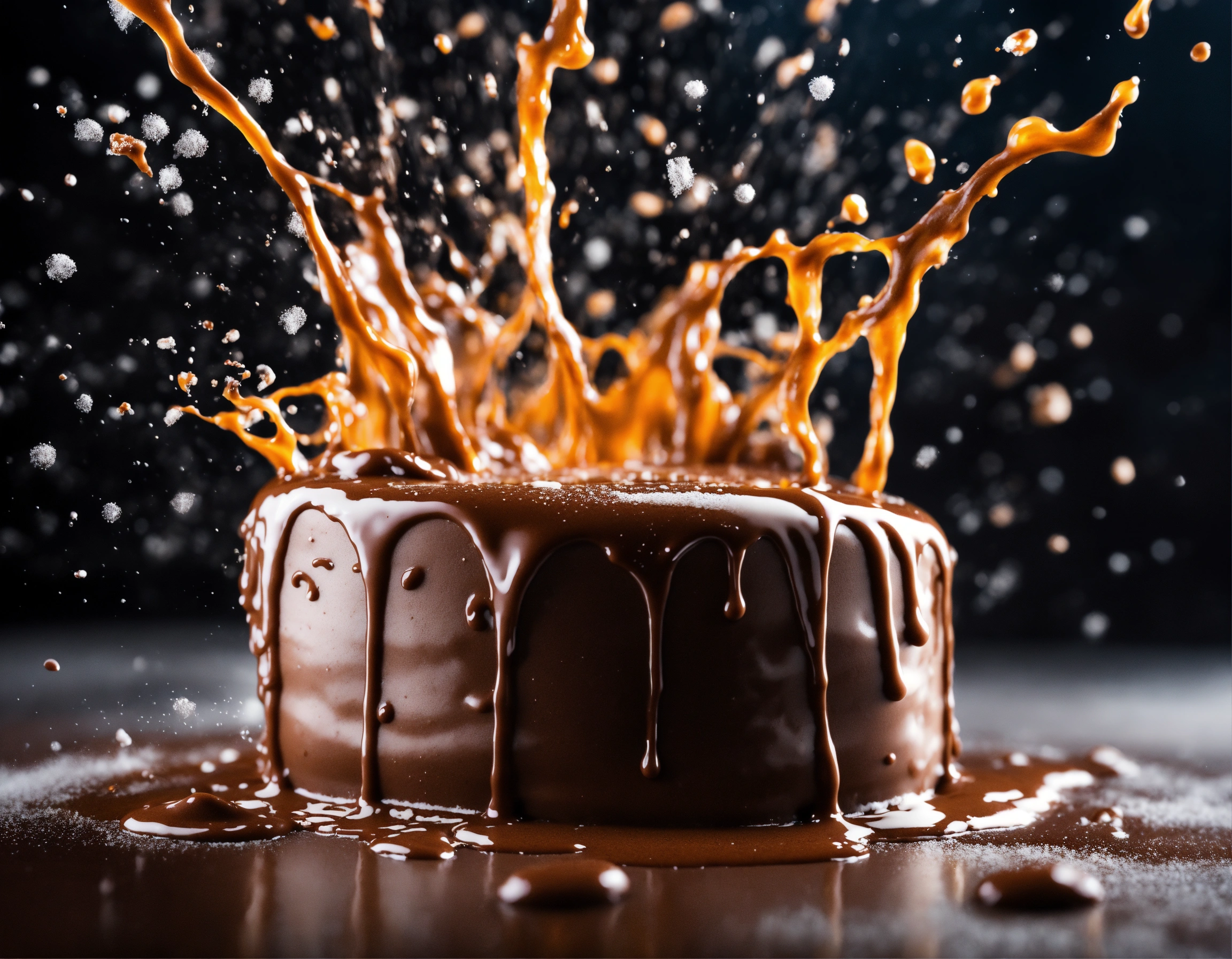 Lexica - Soft chocolate flowing from the inside with spectacular ...