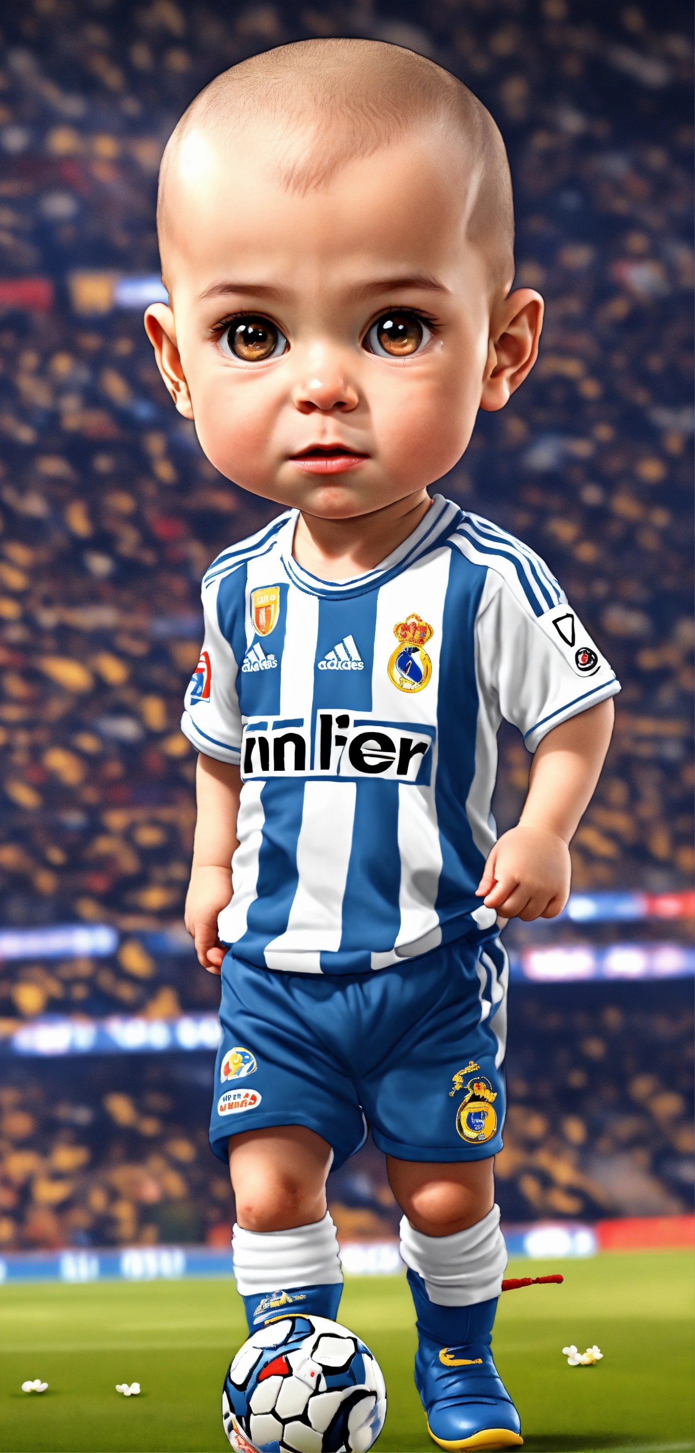 Lexica - Zinedine Zidane cute baby cartoon big eyes realist