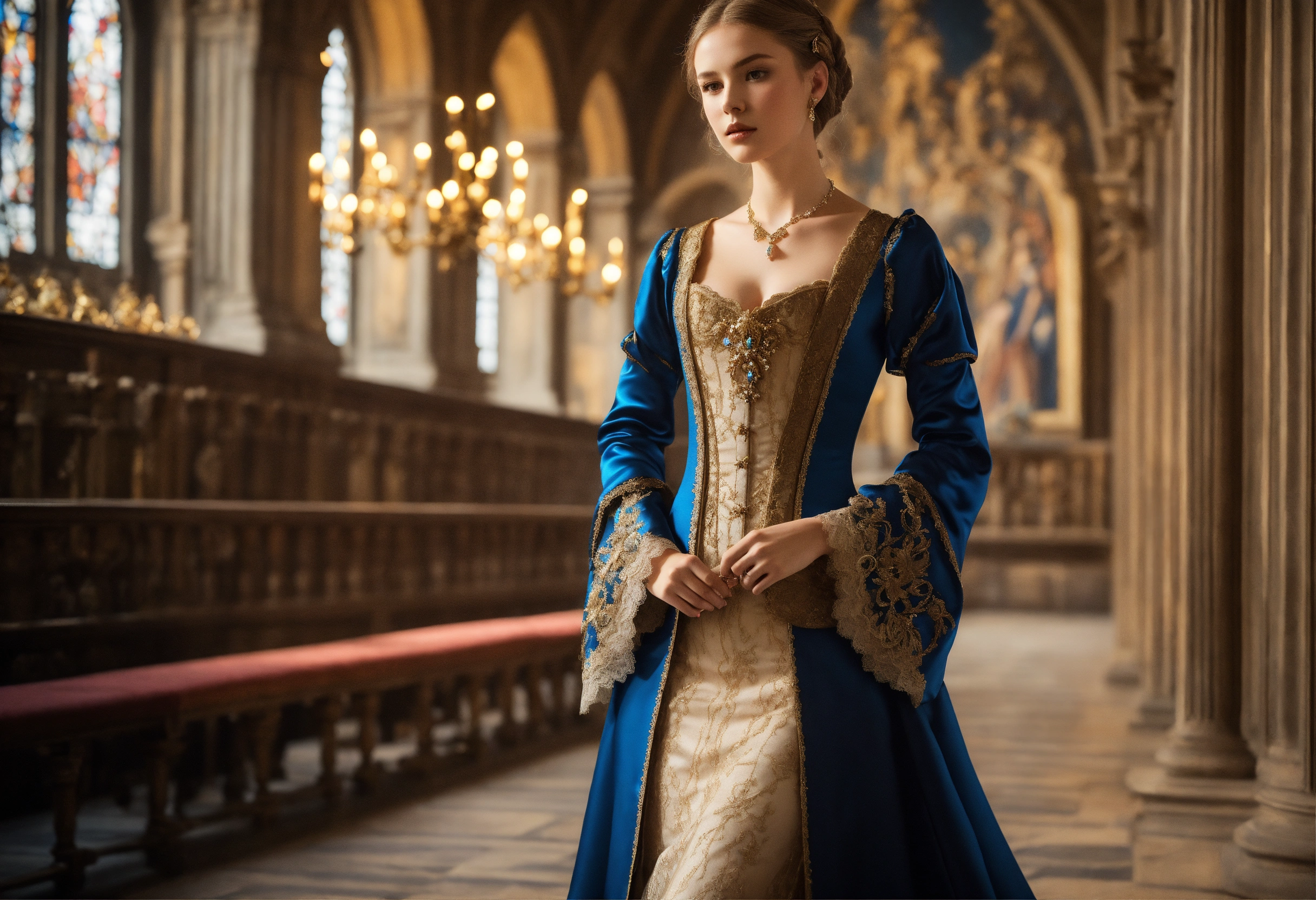 Lexica - Fine art portrait photography, medieval setting, full body ...