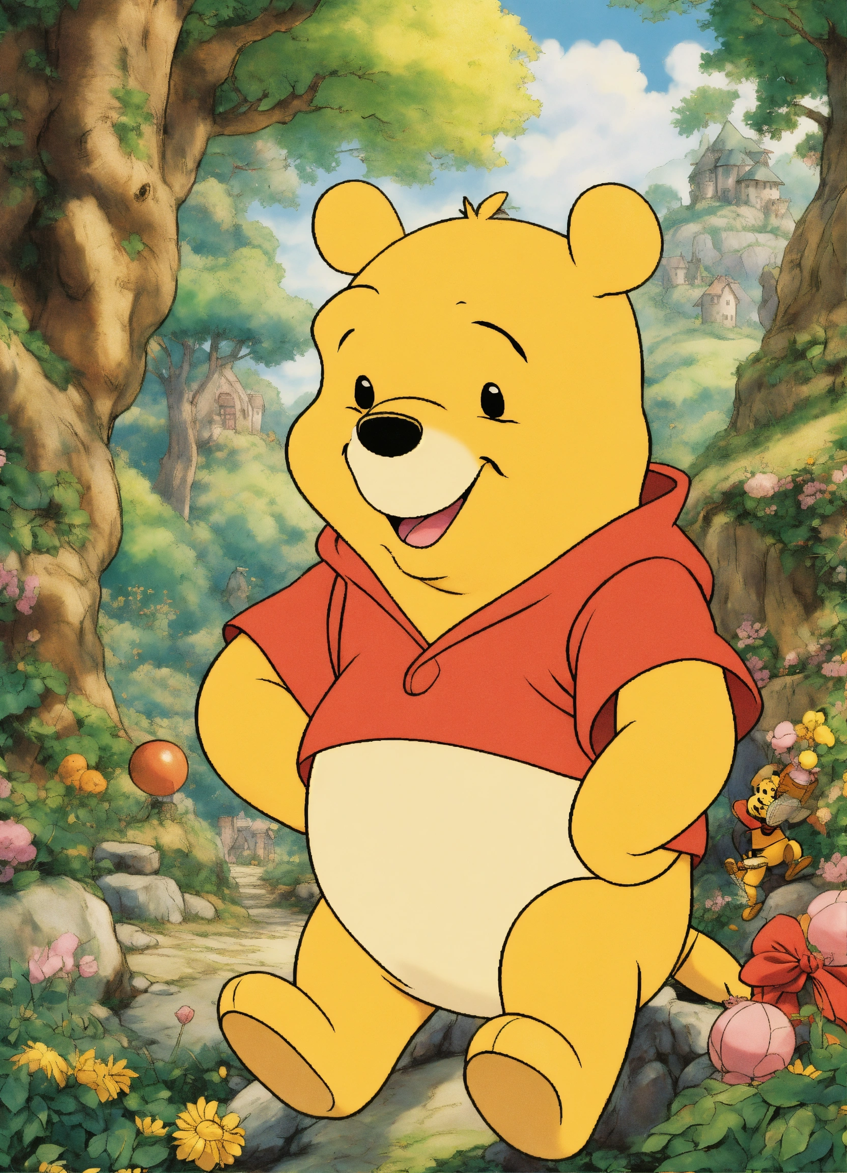 Lexica - 1990s anime Winnie the Pooh, full detailed eyes, Toriyama ...