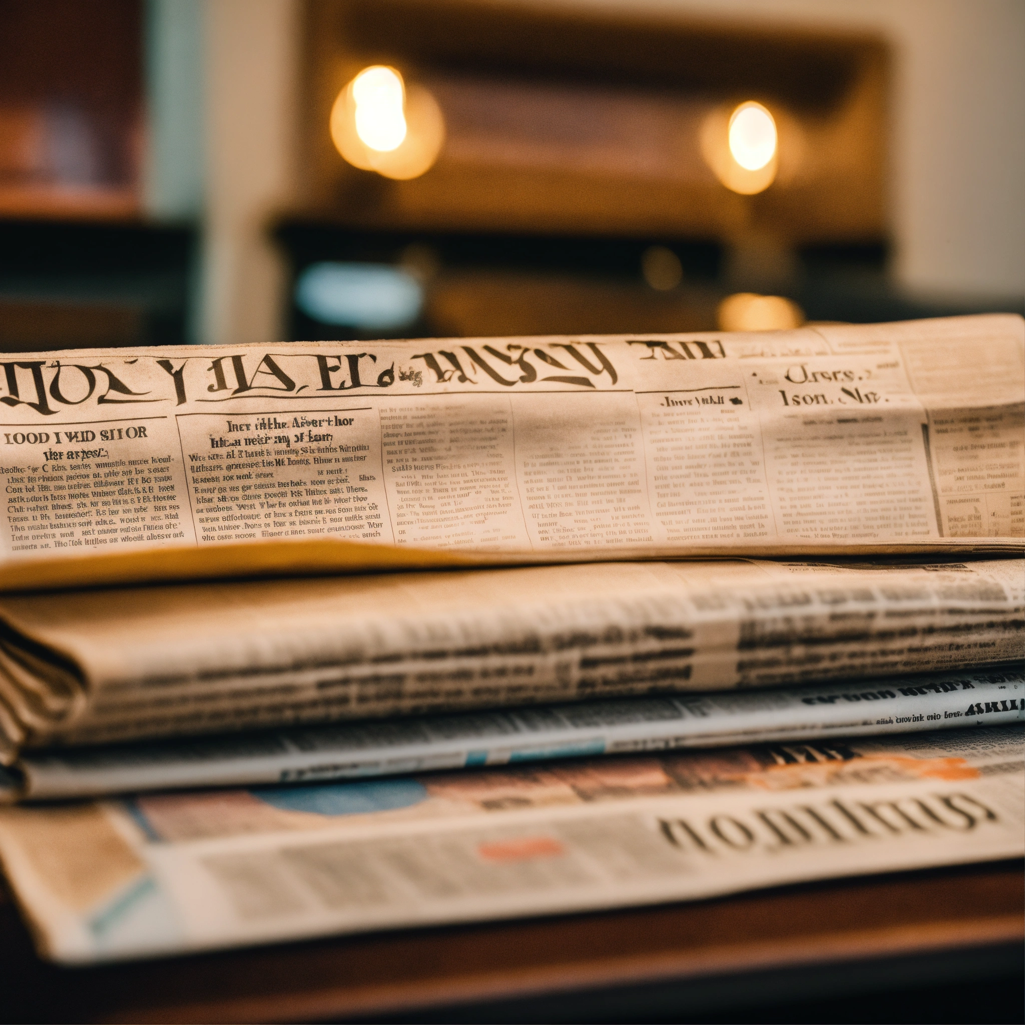 Lexica - A photo of a newspaper. The newspaper is folded and sitting on ...