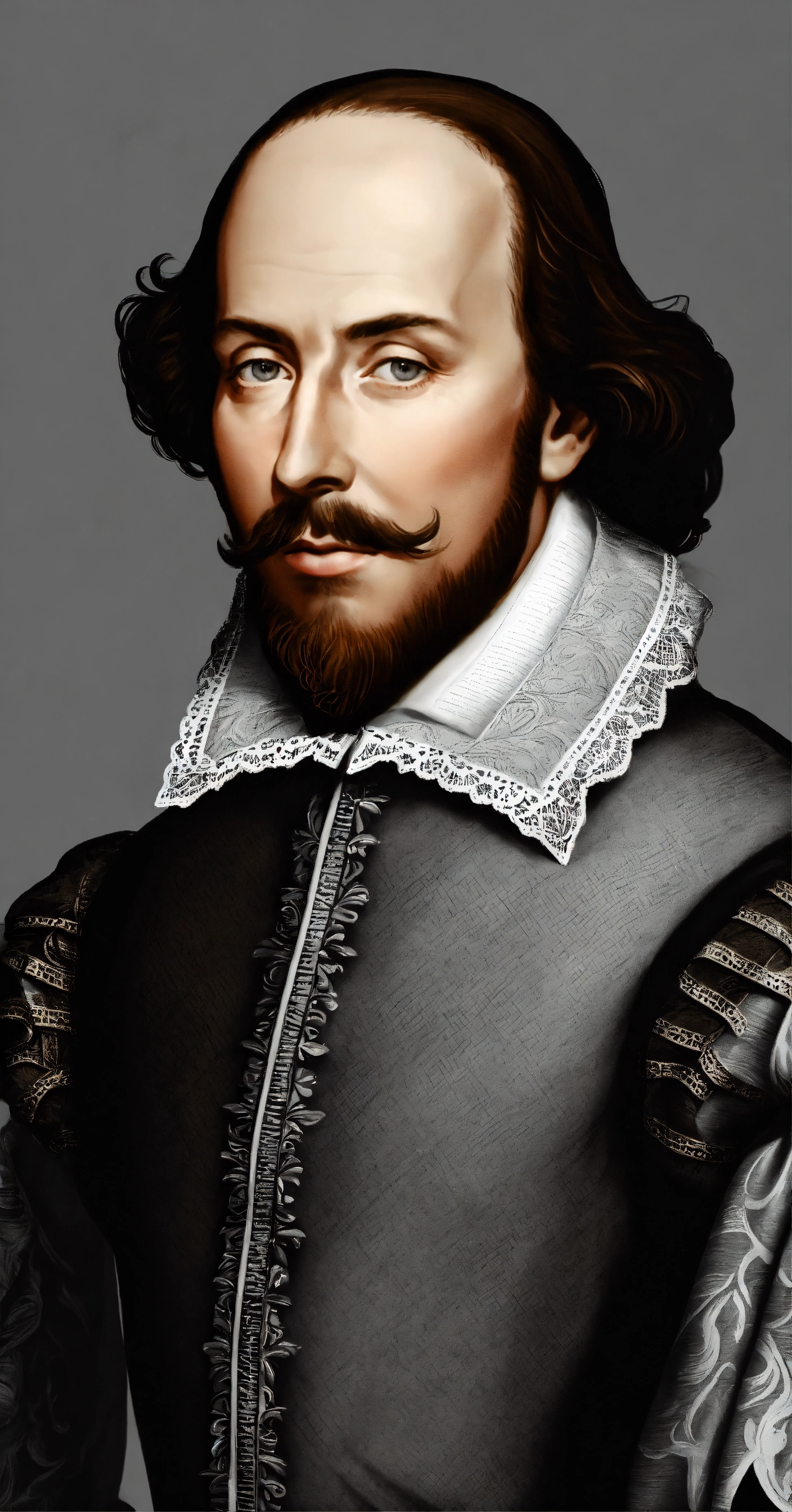 Lexica - Greyscale Portrait of William Shakespeare in photo realistic style