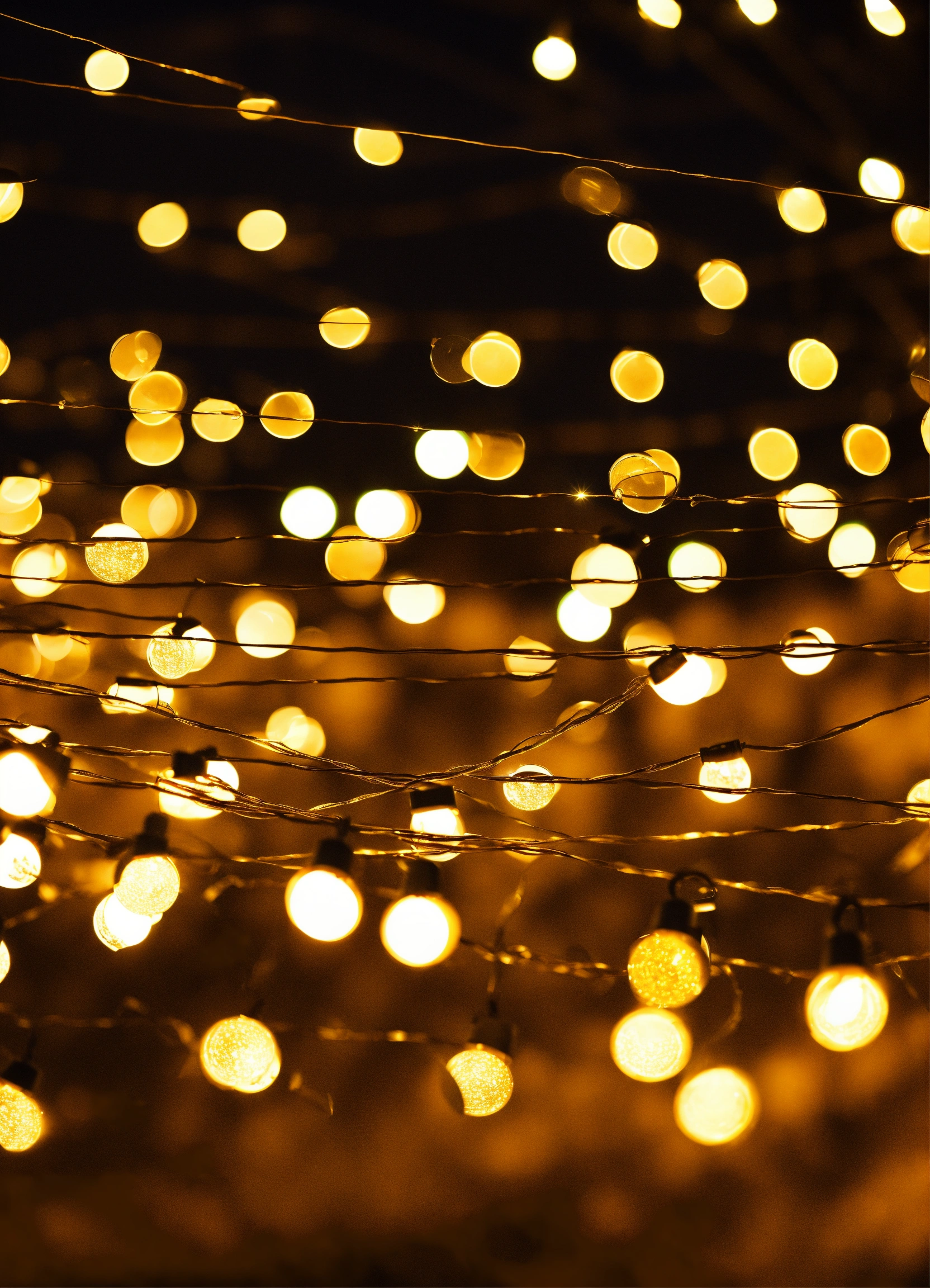 Lexica - Gold twinkling lights in a night celebration