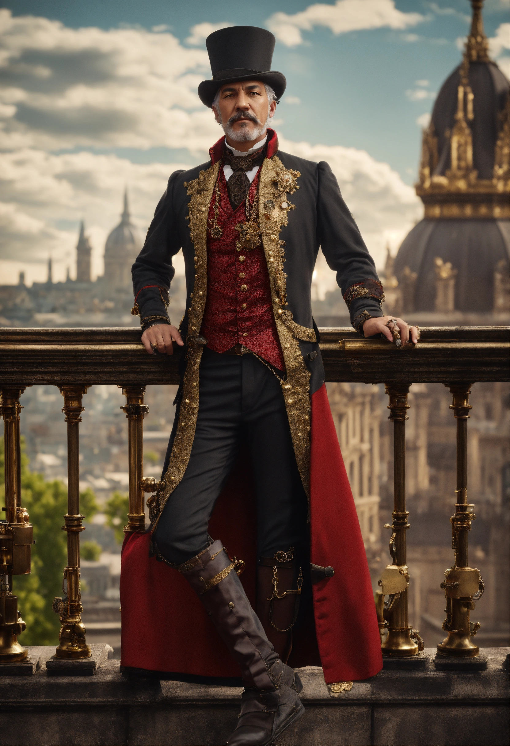 Lexica - Steampunk king, 19th century sartorial charcoal and red and ...