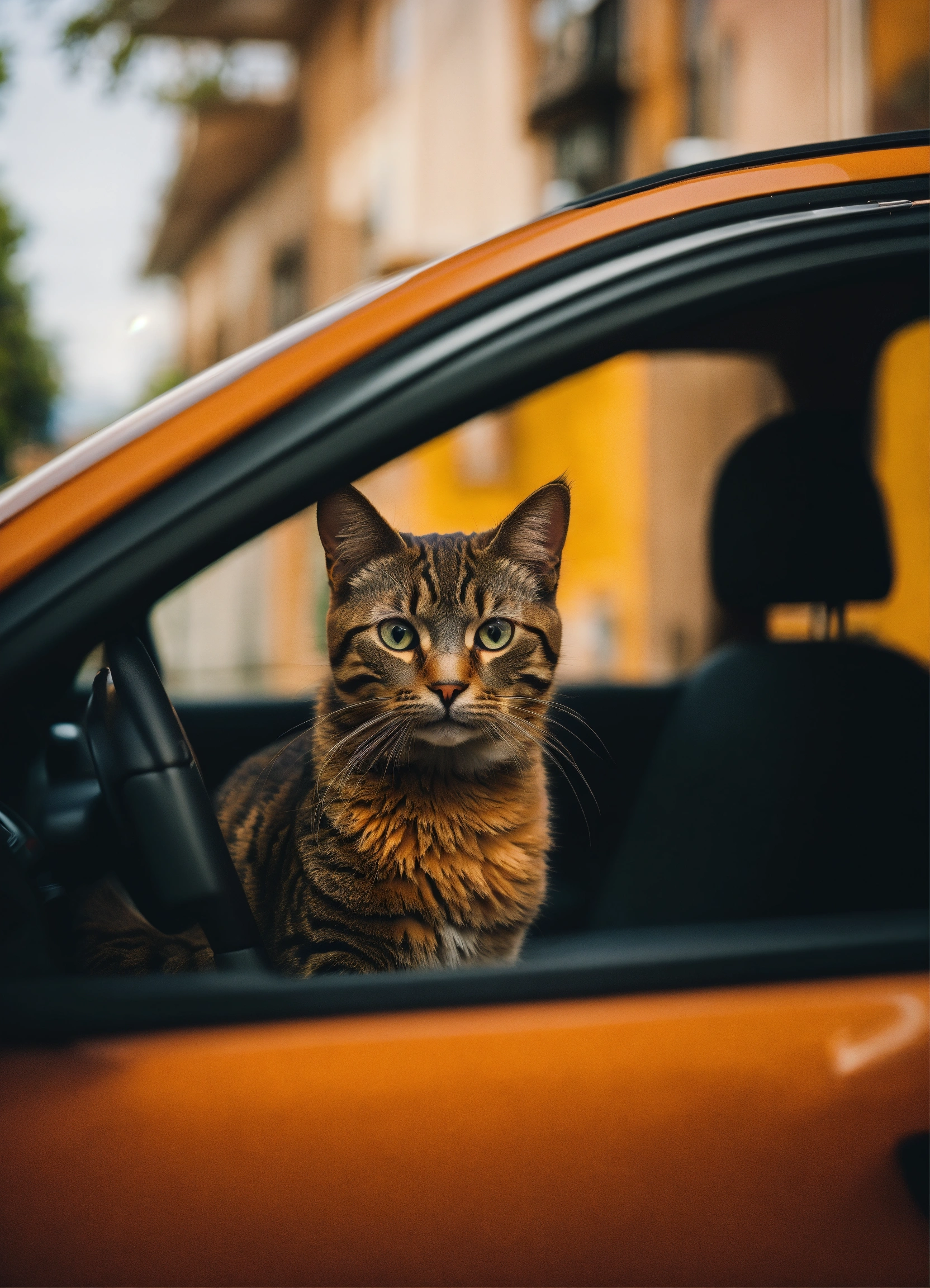 Lexica - Cat driving a car