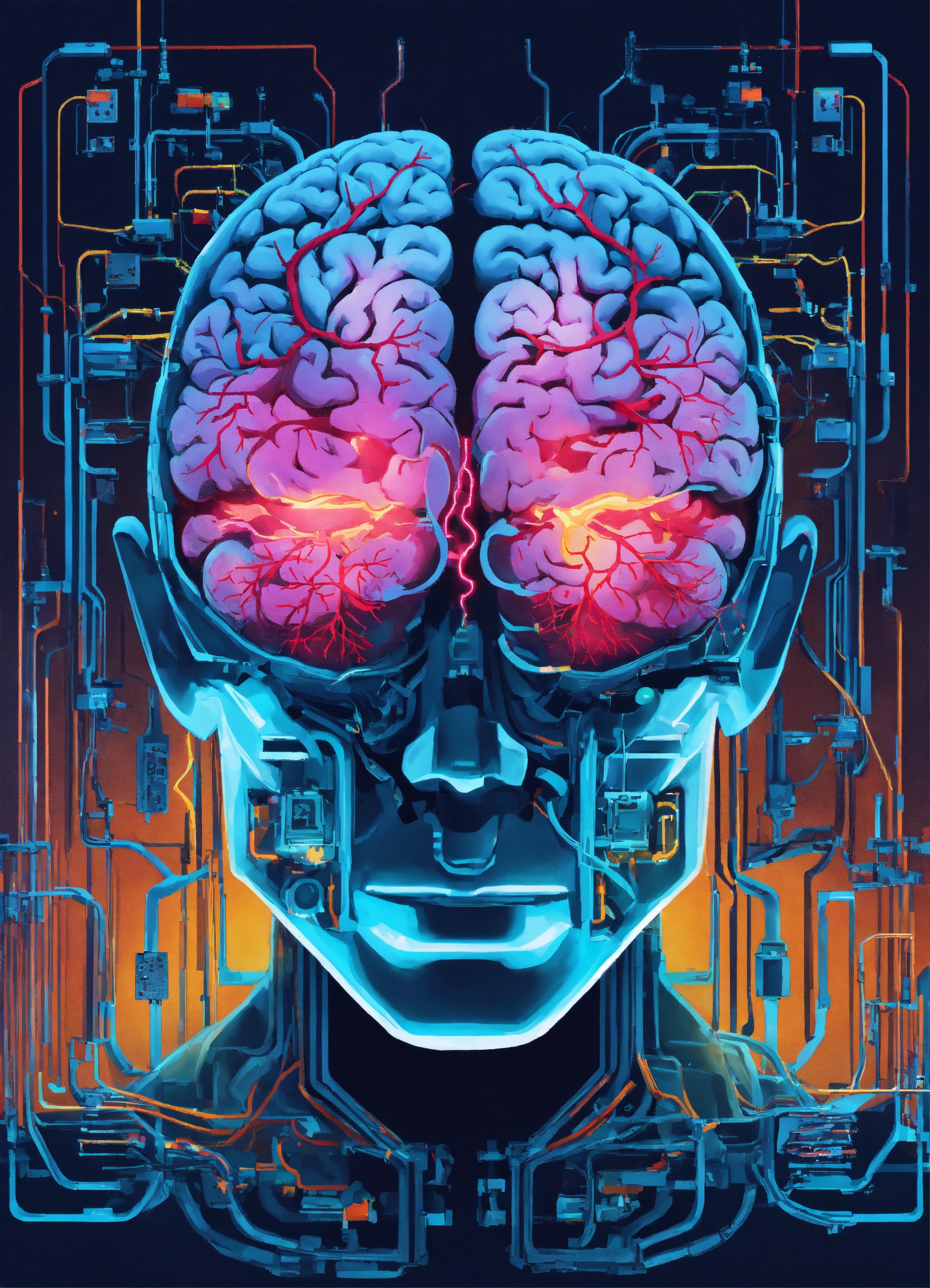 Lexica - Please create an anime brain shown half in a dark side with an ...