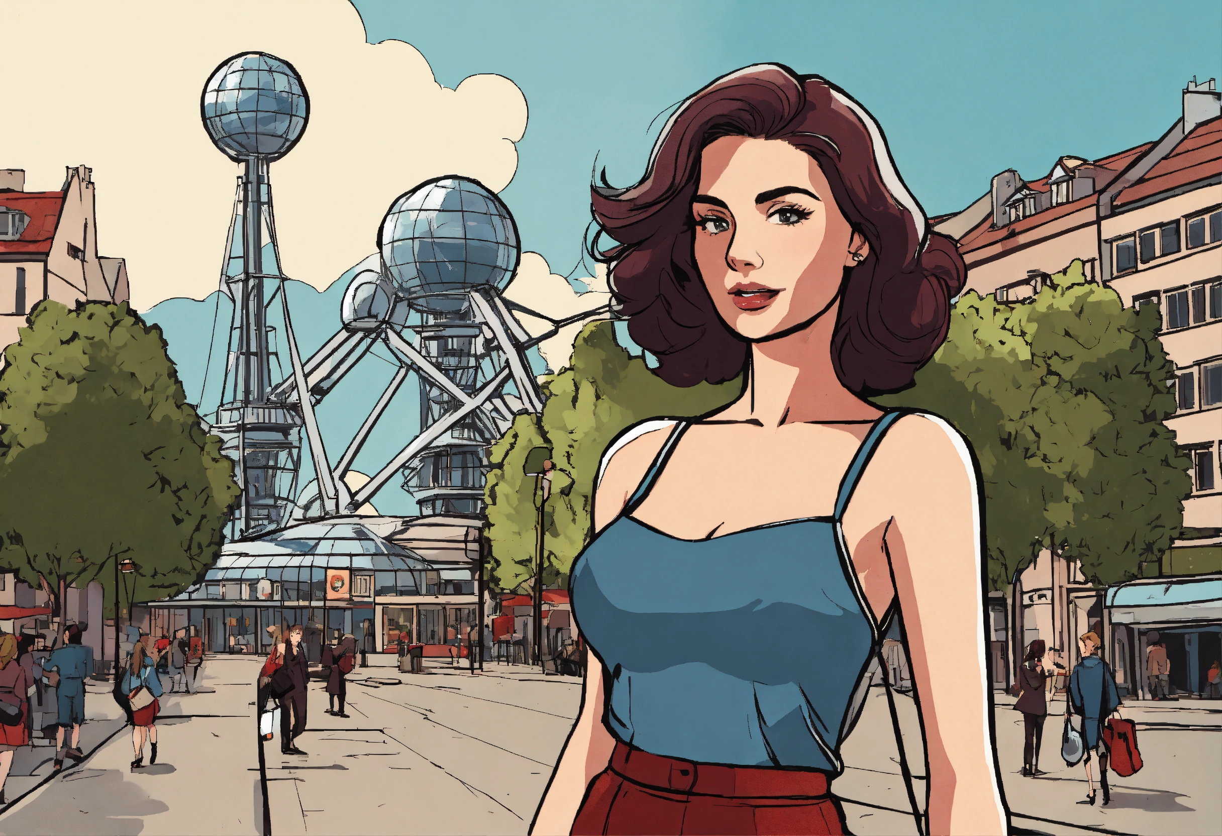 Lexica - A european comic style hand drawn cartoon of a hot girl ...