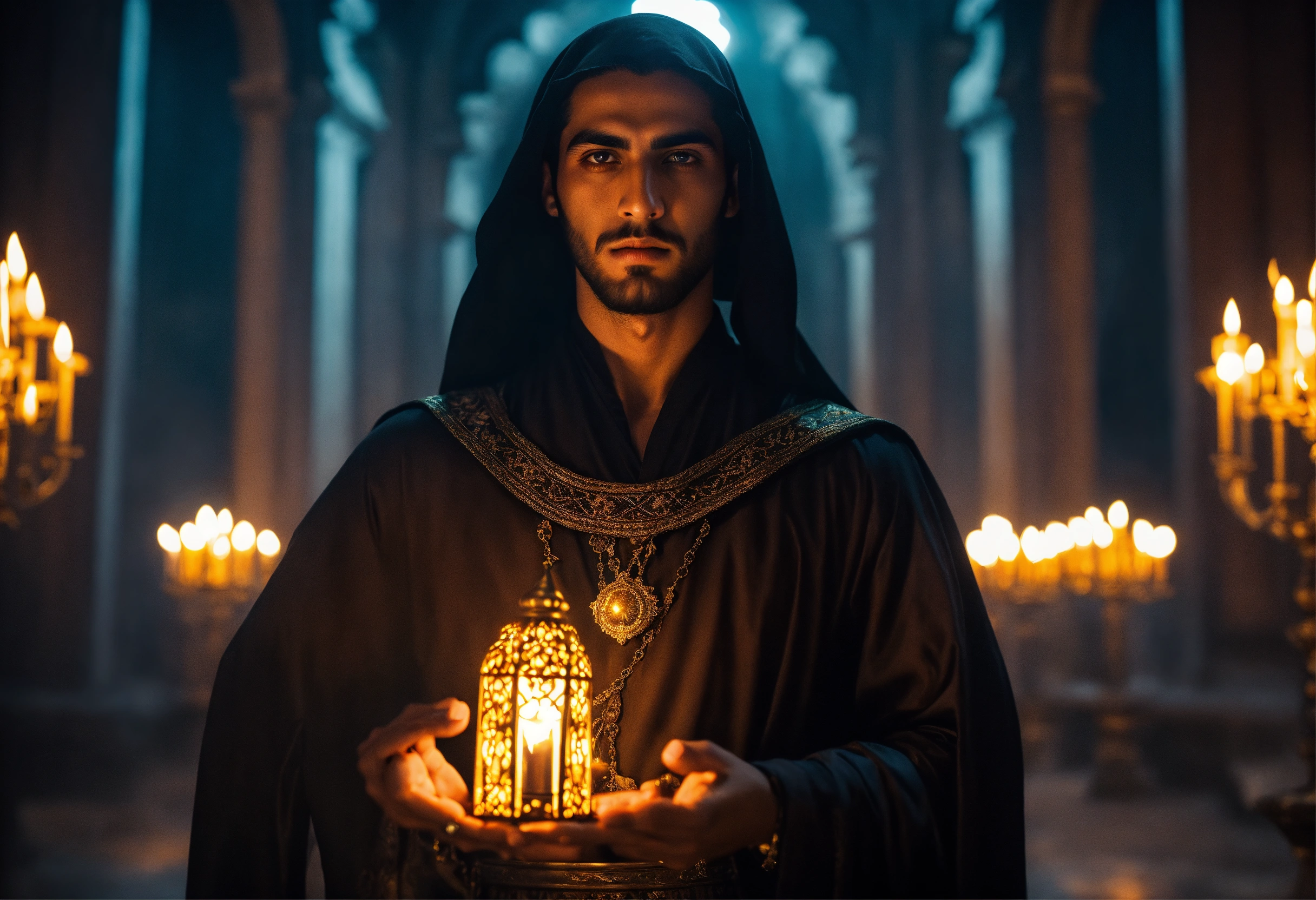 Lexica - Portrait of a young handsome evil Middle Eastern sorcerer with ...