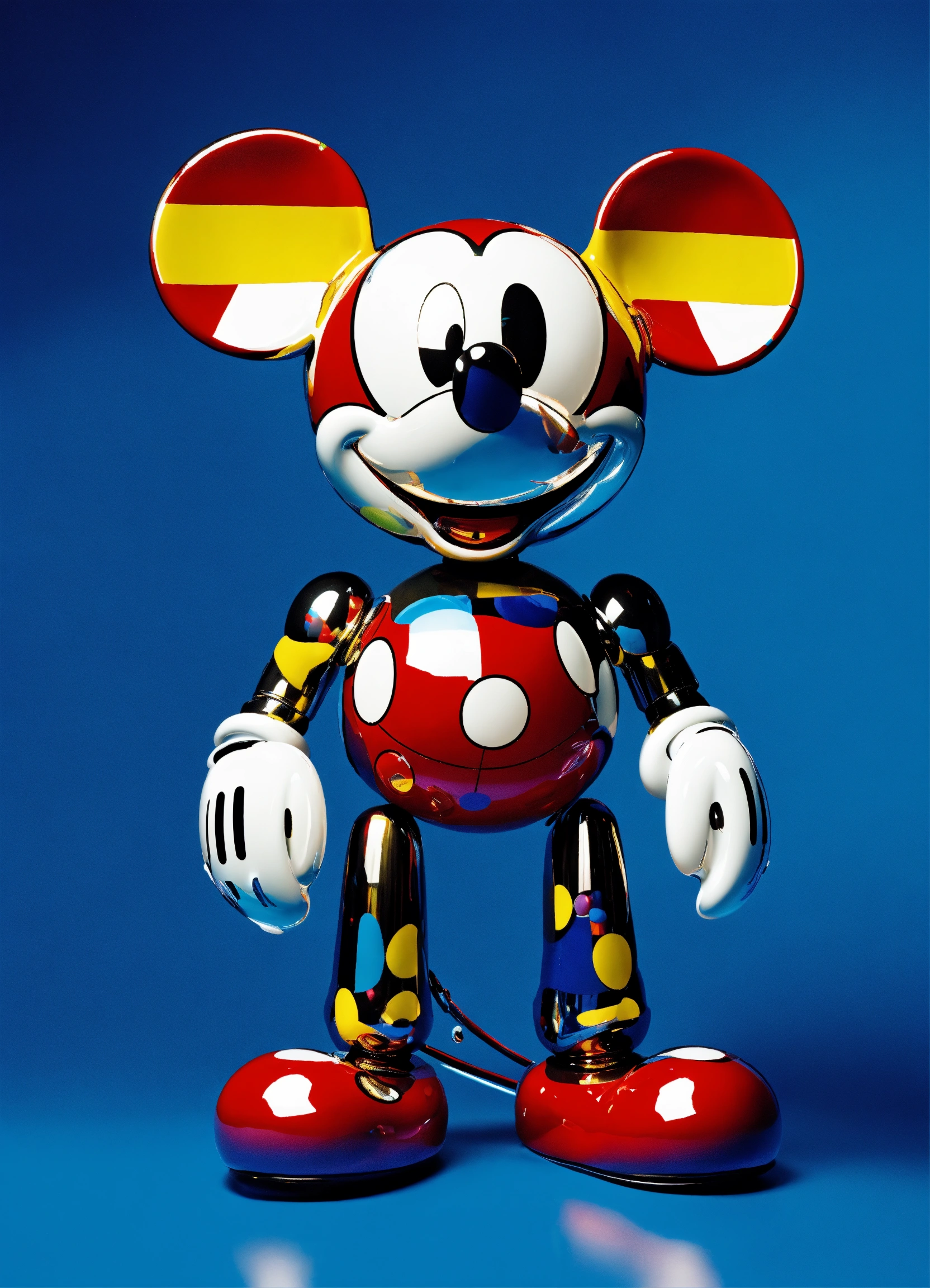 Lexica - Mickey robot jeff koons murakami ceramics pop art blue background