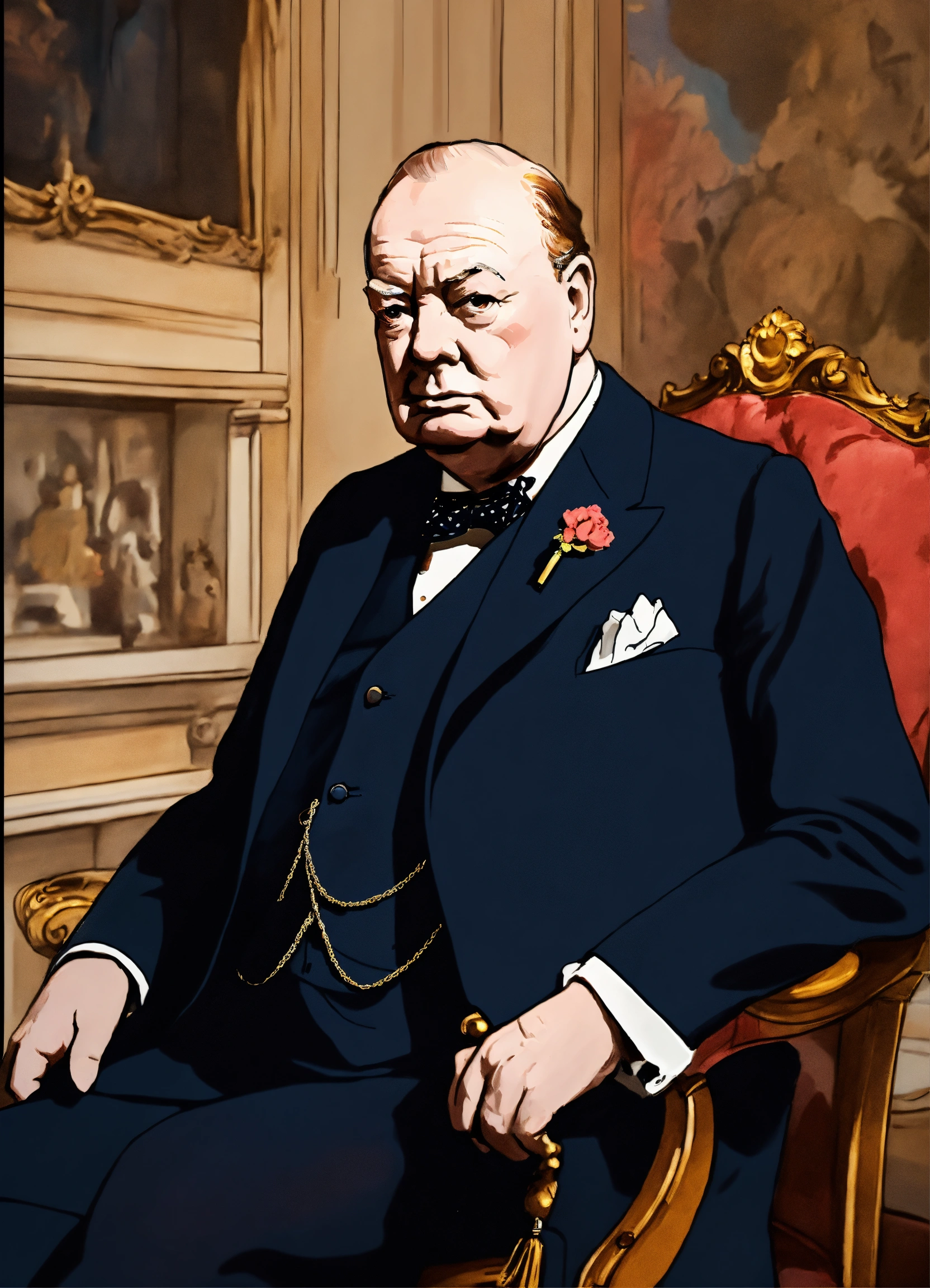 Lexica - A portrait de Winston Churchill in animated cartoon style