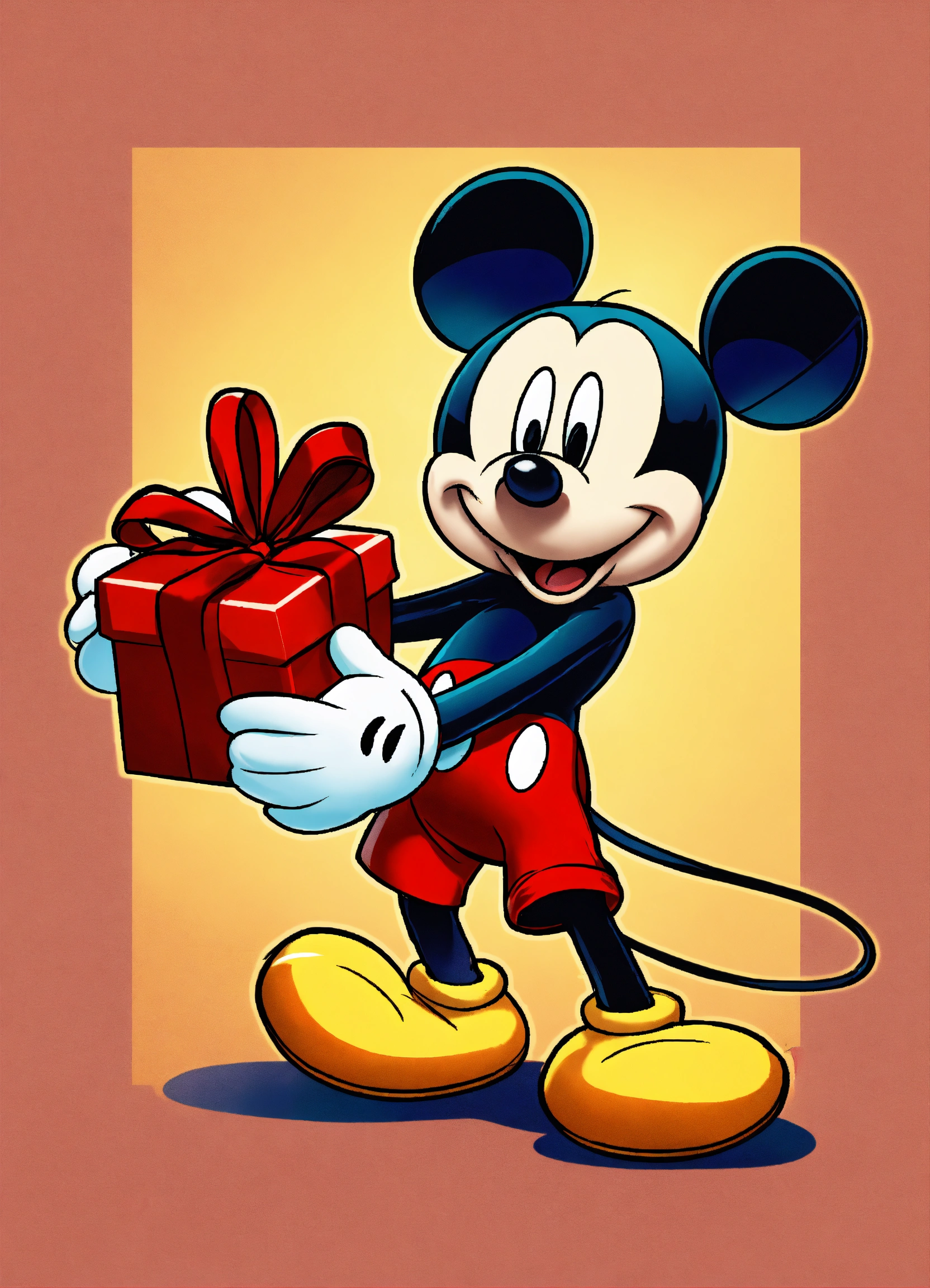 Lexica - 2d mickey mouse holding a gift a gift, 8 k, high detail. full ...