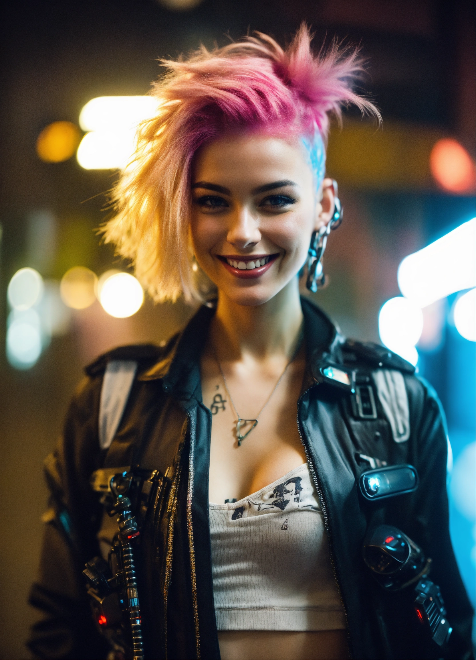Lexica - 4k photo selfie of 25 year old punk girl looks like a ...