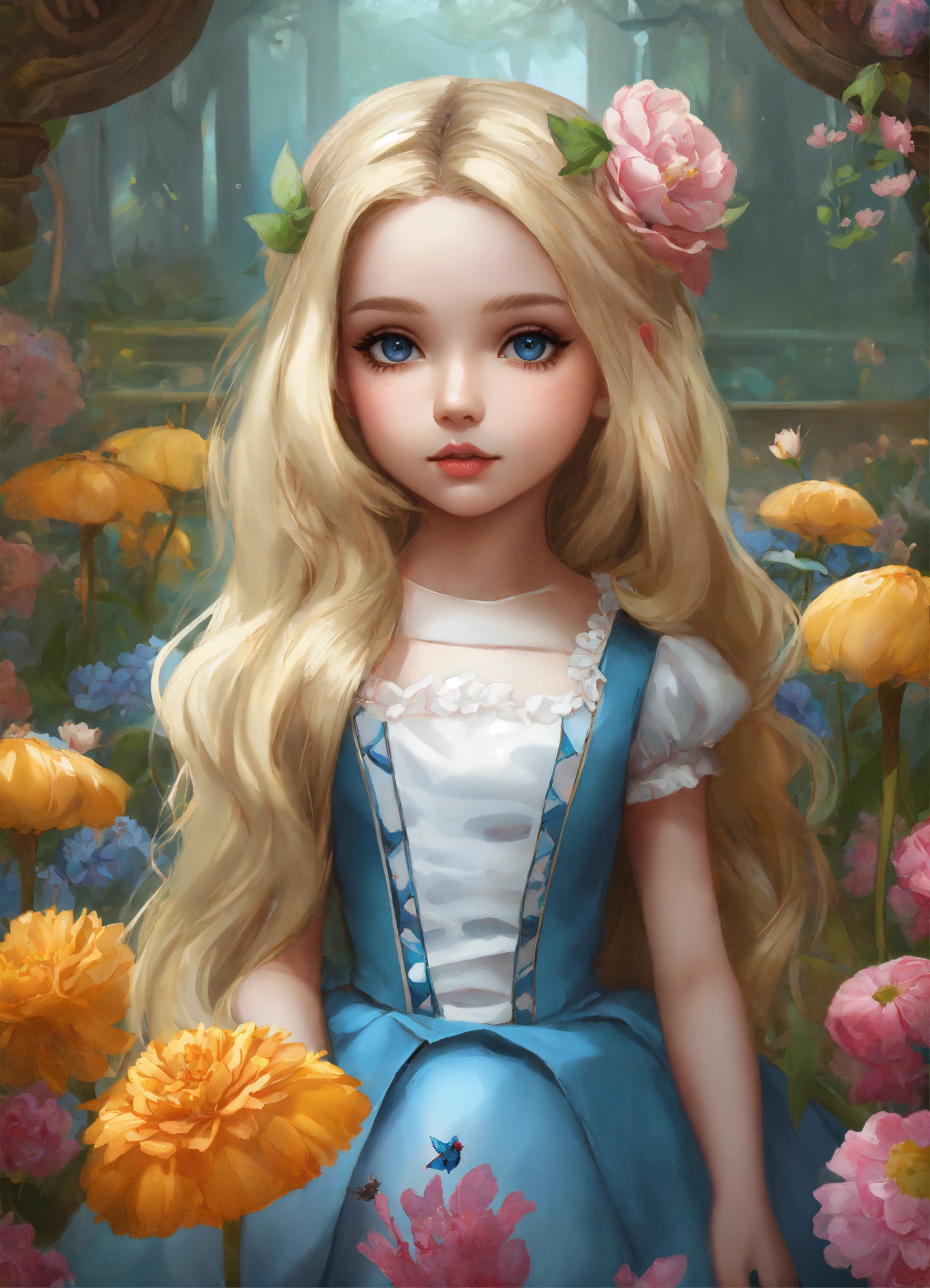 Lexica - Portrait and shot full body of a cute chibi alice in ...
