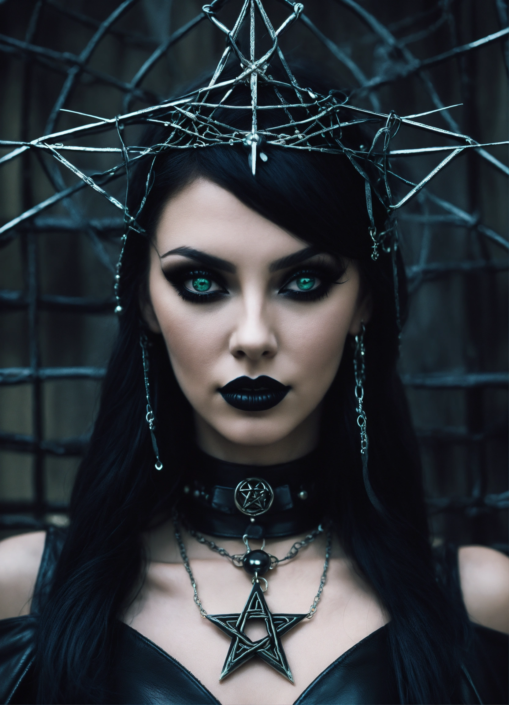 Lexica - Beautiful Extremely goth girl wearing black leather ...